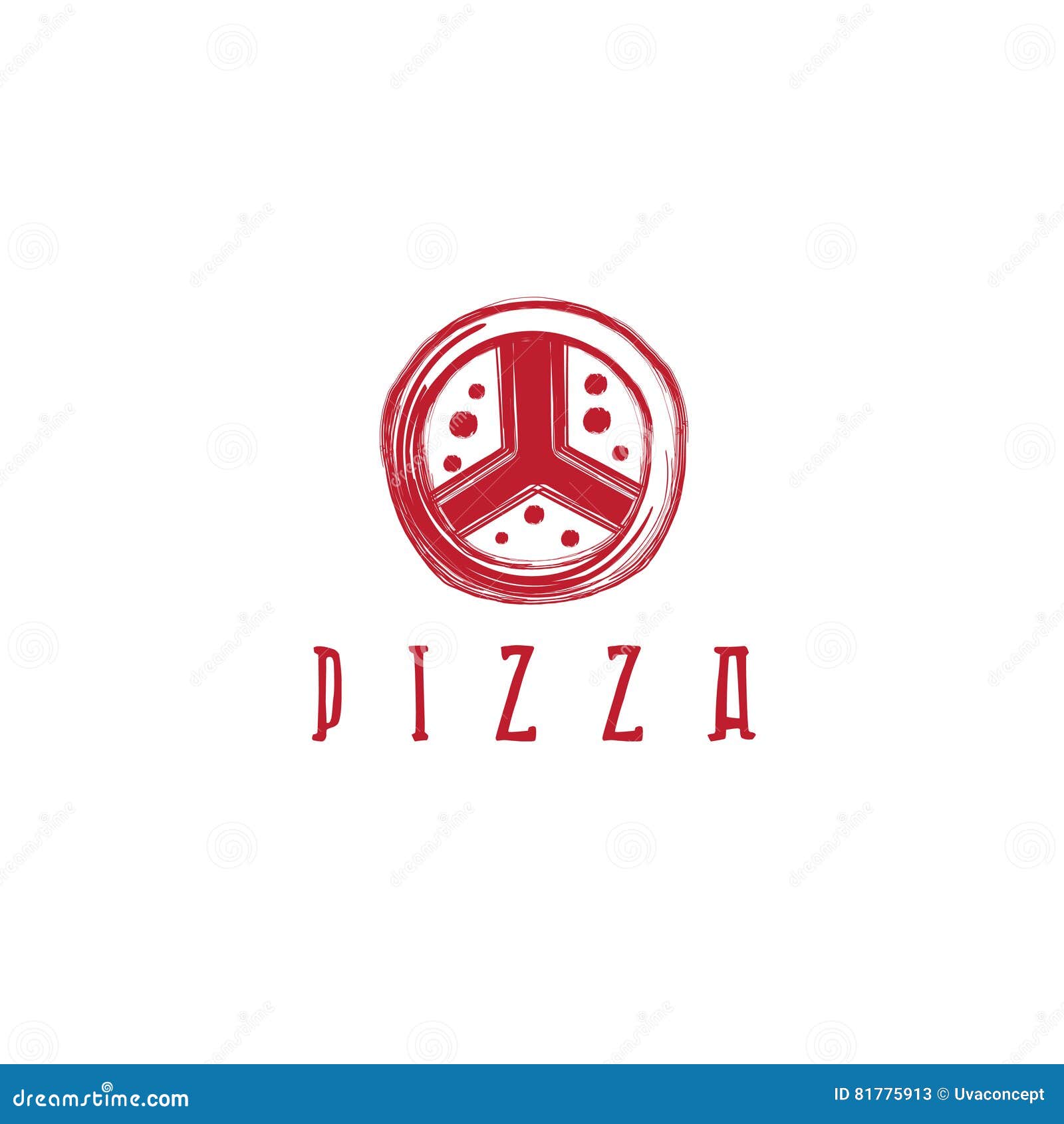 Pizza In Peace Symbol Form Vector Design | CartoonDealer.com #81775913