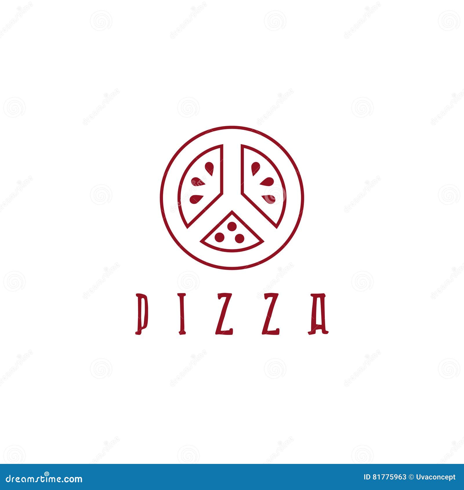 Pizza in Peace Symbol Form Vector Design Stock Vector - Illustration of ...