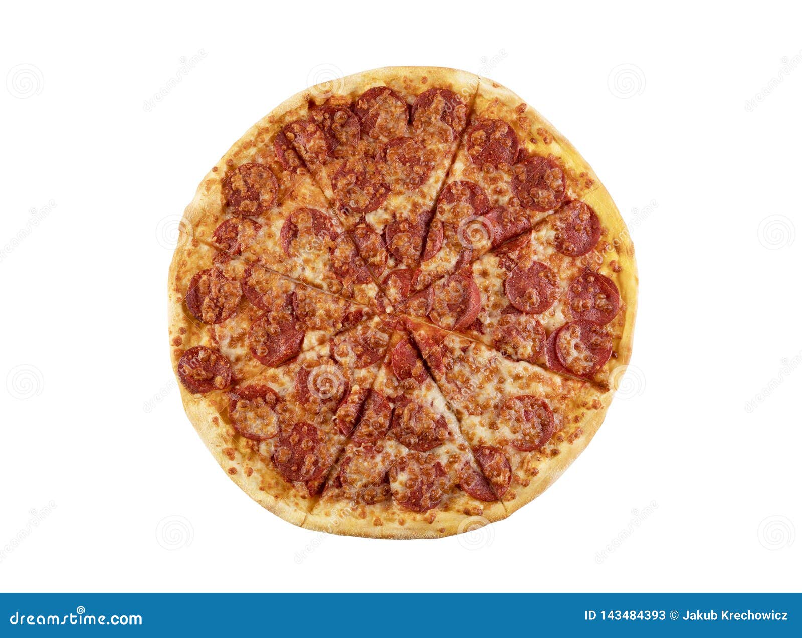 Pizza Pepperoni Isolated on White Background Stock Image - Image of ...