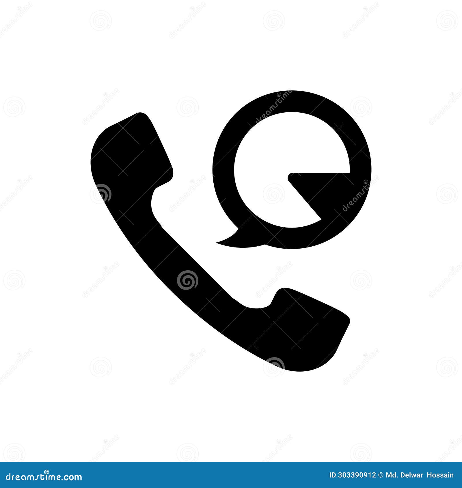 Pizza phone order icon stock vector. Illustration of phone - 303390912