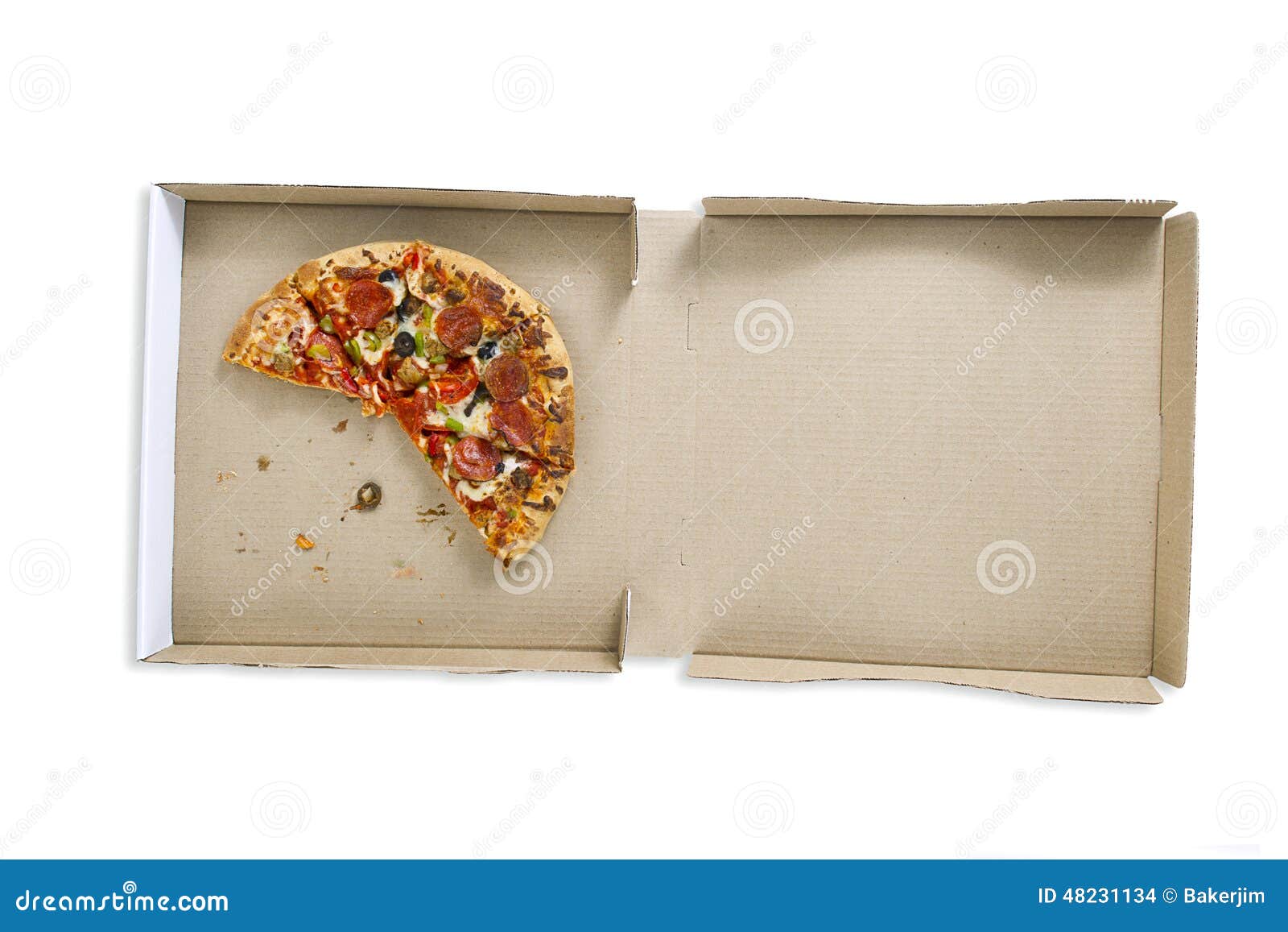 Pizza pie in box stock photo. Image of eating, packing - 48231134