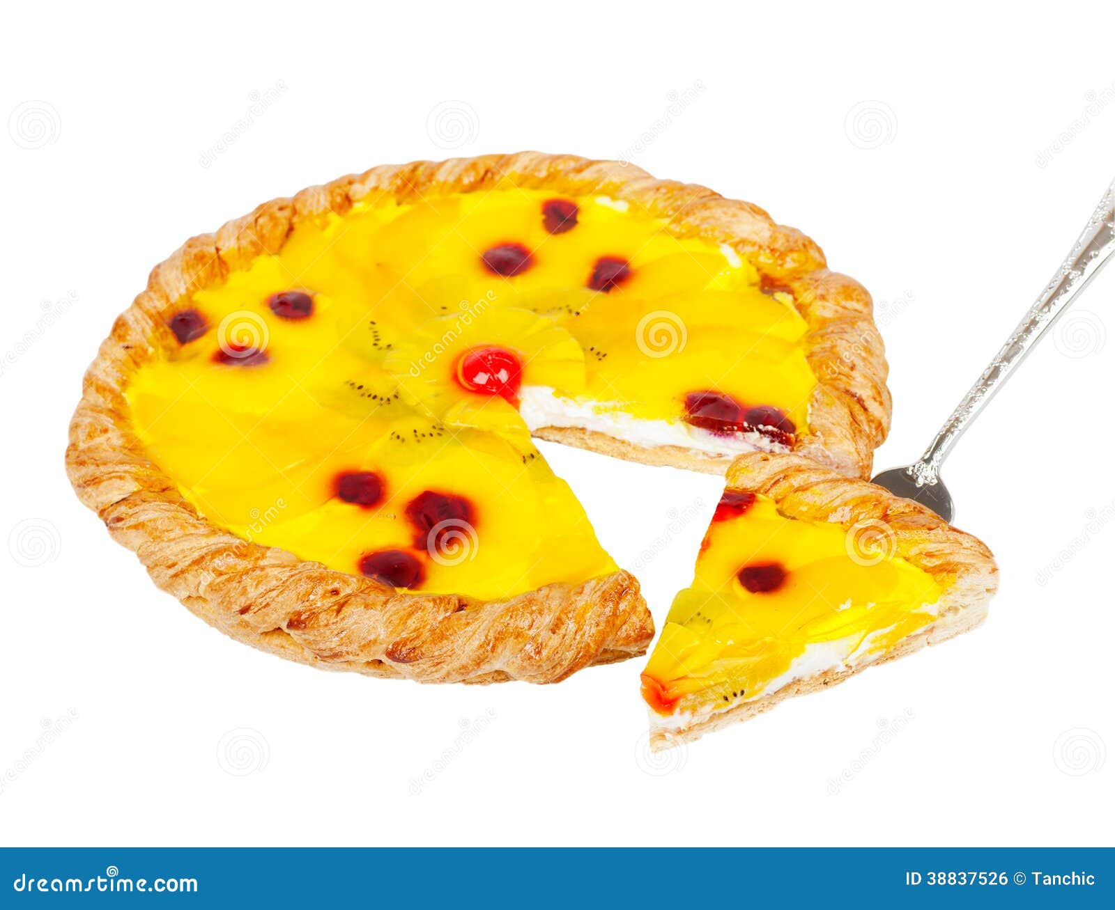 Pizza and a Piece on the Spoon Near Stock Photo - Image of fruit, spoon ...