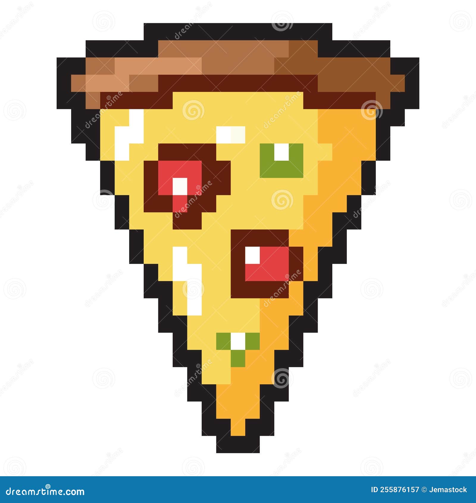 Pizza Pixel Art Isolated. 8 Bit Fast Food Vector Illustration ...