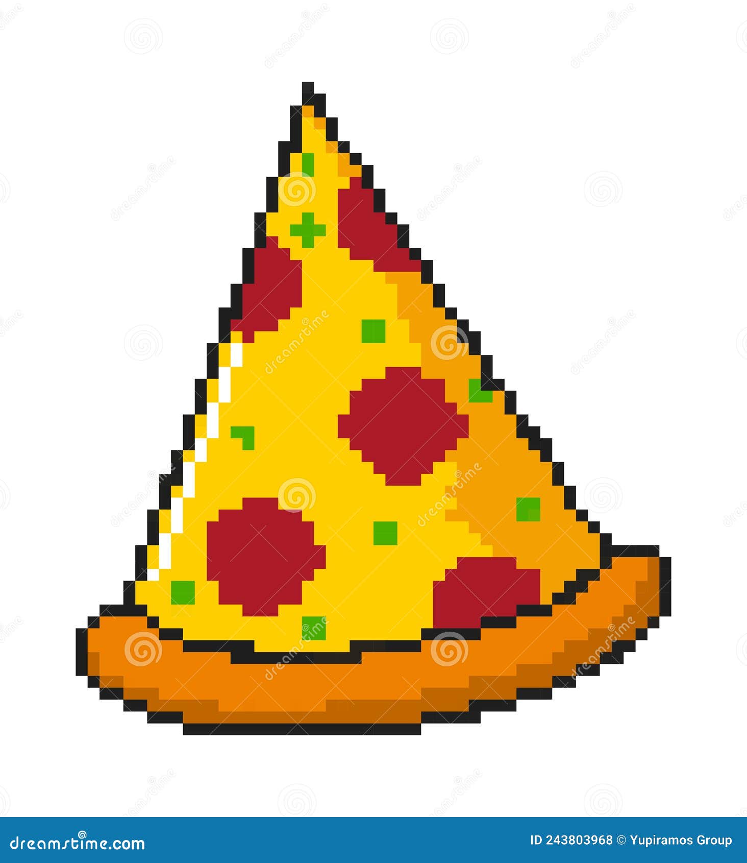 Pizza Pixel Art. Fast Food 8bit. Video Game Old School Digital Graphics ...