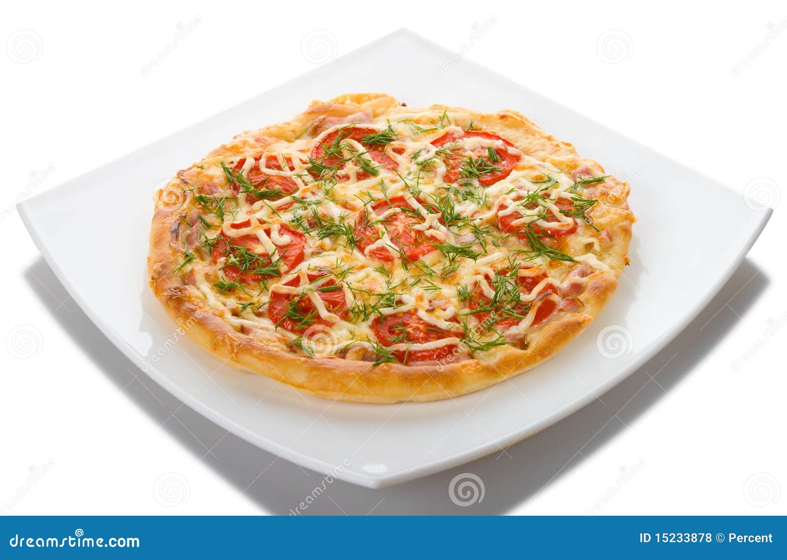 Pizza on plate stock photo. Image of object, oven, baking - 15233878