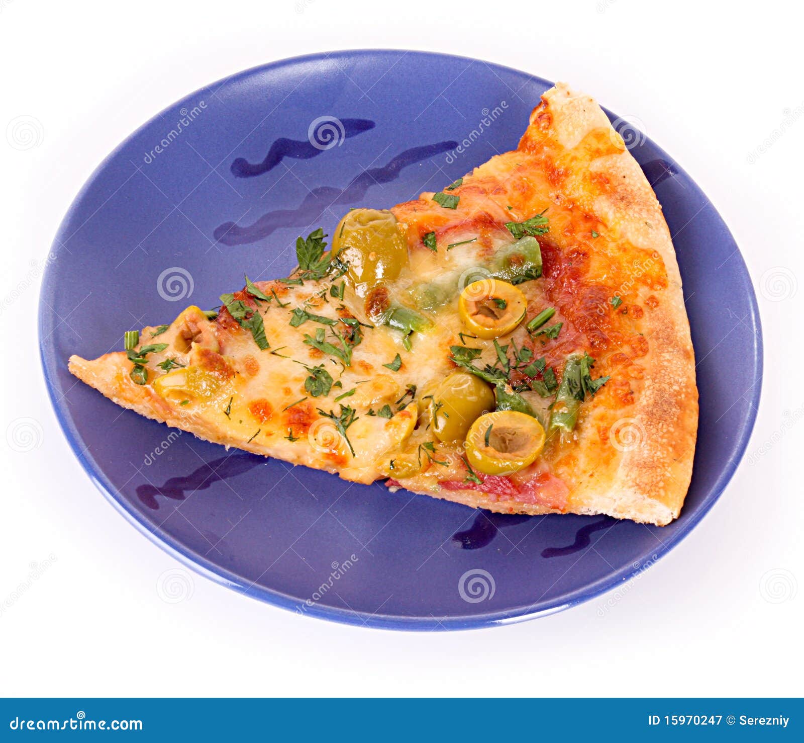Pizza on plate stock image. Image of isolated, onion - 15970247