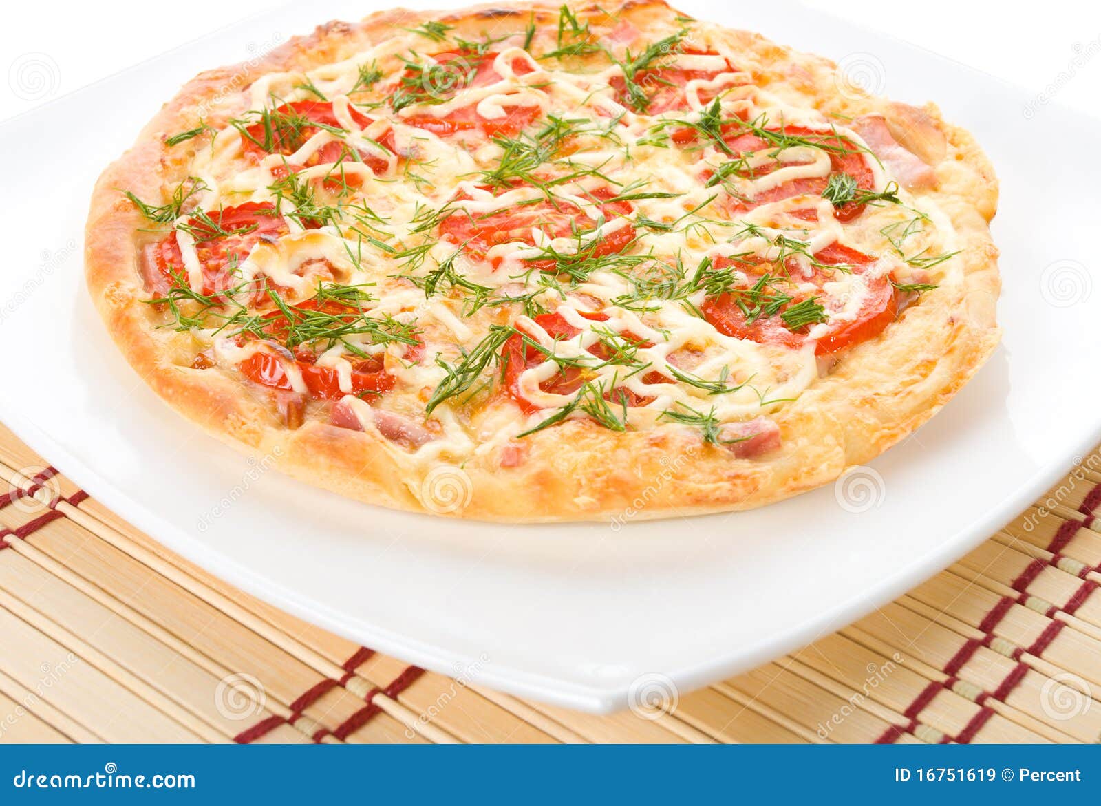 Pizza on plate stock image. Image of circle, object, dinner - 16751619