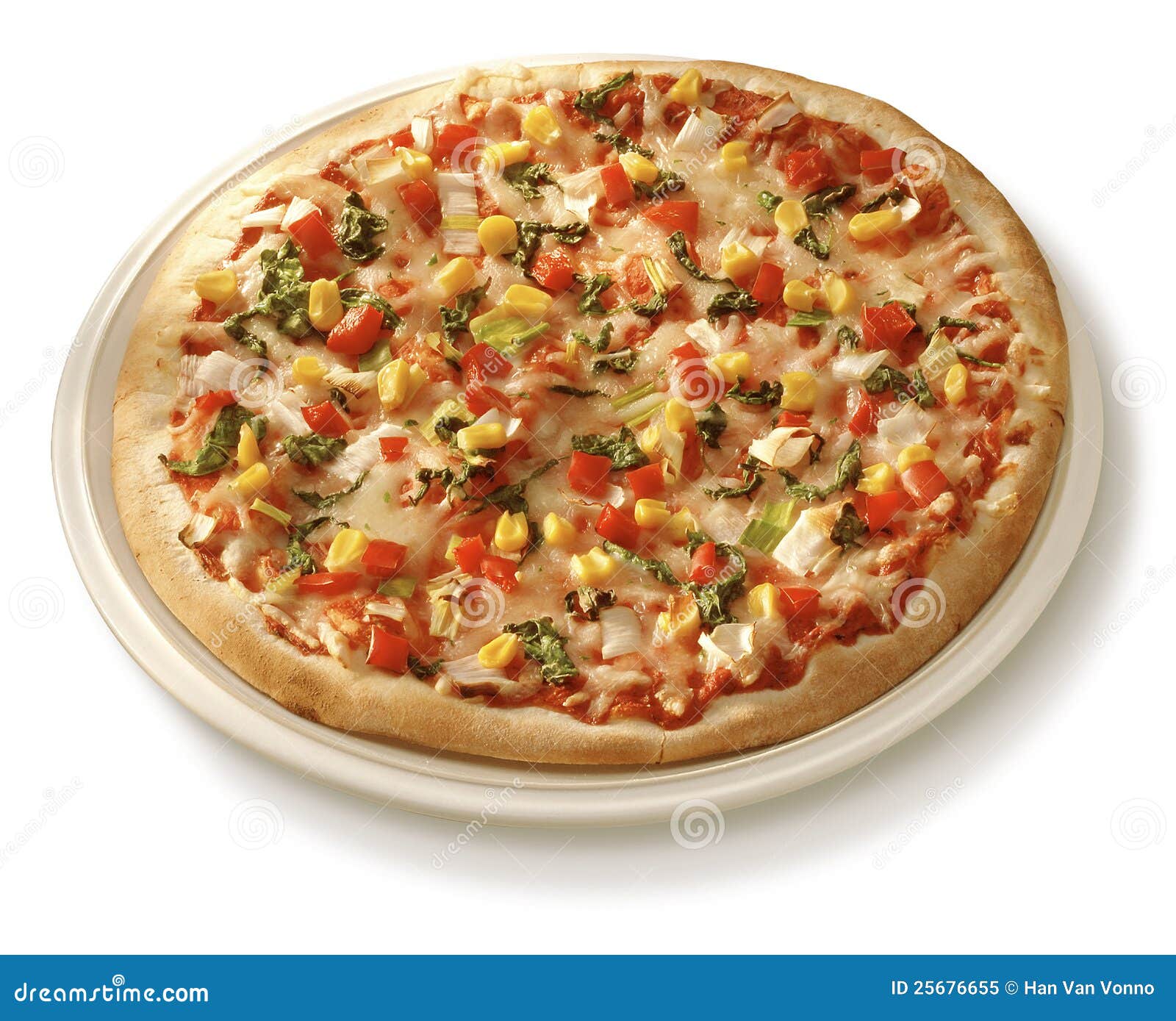 Pizza on plate stock image. Image of green, lunch, snack - 25676655