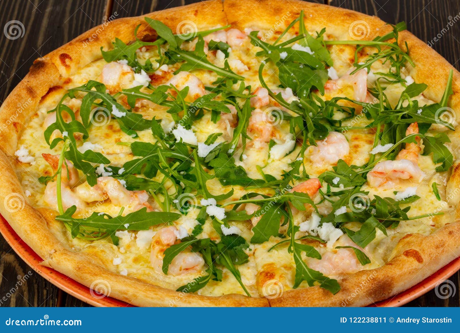 Pizza with prawn stock image. Image of fresh, tomato - 122238811
