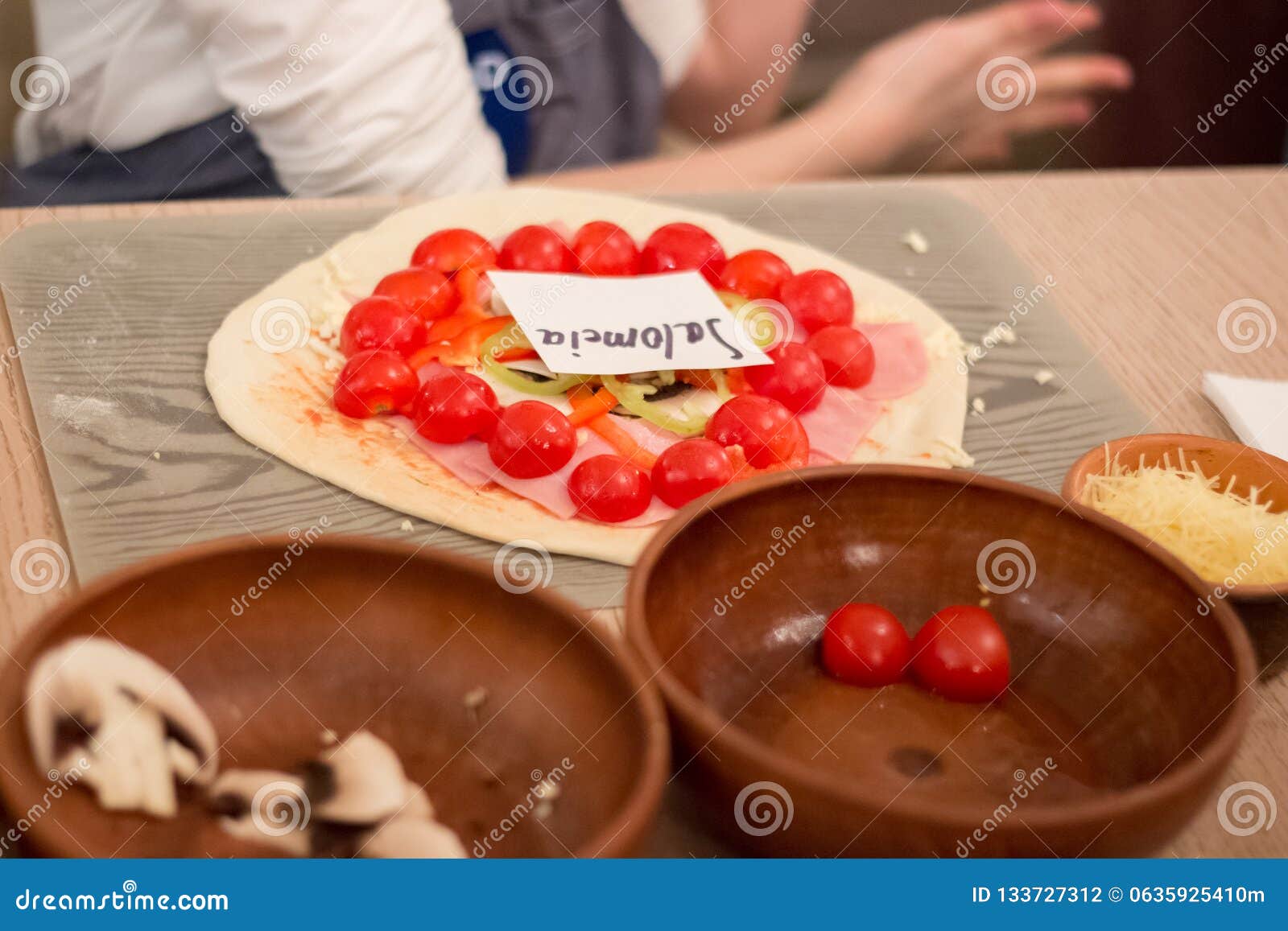 Pizza in the Process of Cooking Stock Photo - Image of children, meal ...