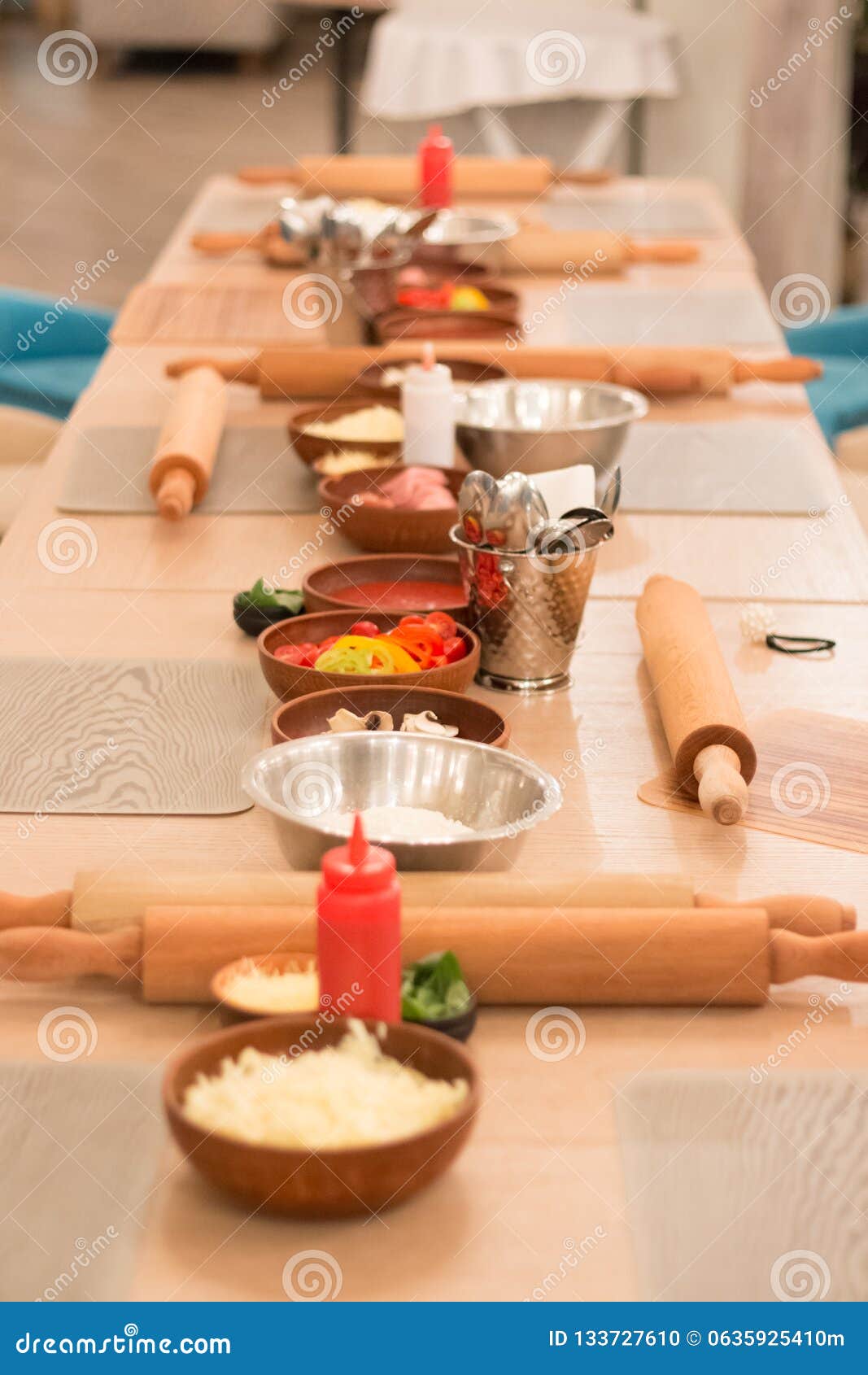 Pizza in the Process of Cooking Stock Photo - Image of cooking ...