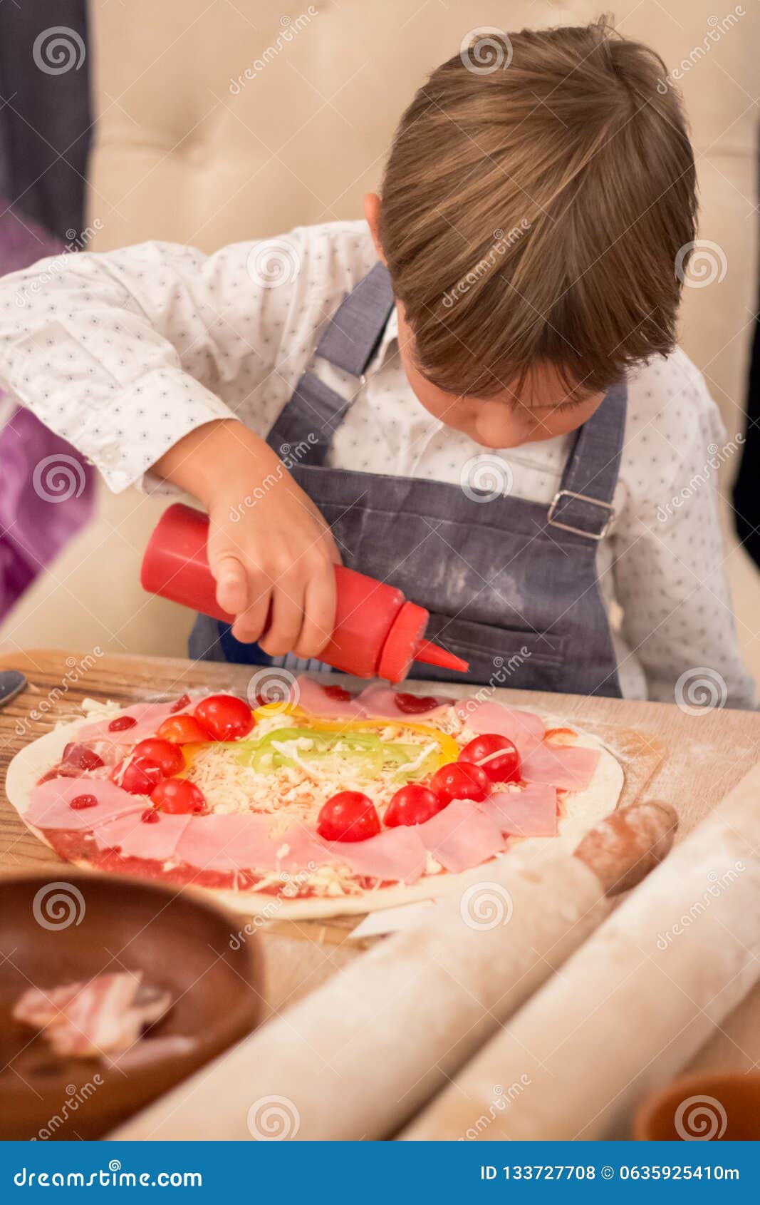 Pizza in the Process of Cooking Editorial Stock Photo - Image of ...