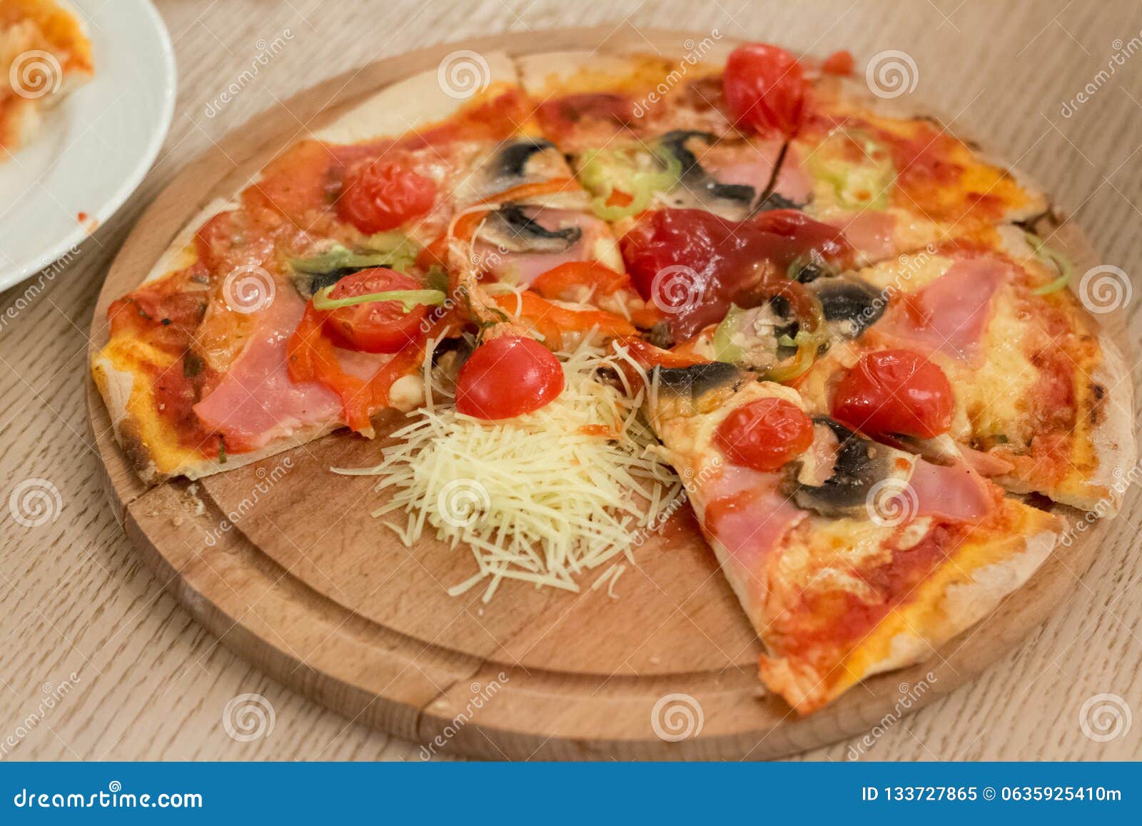 Pizza in the Process of Cooking Stock Image - Image of ingredients ...