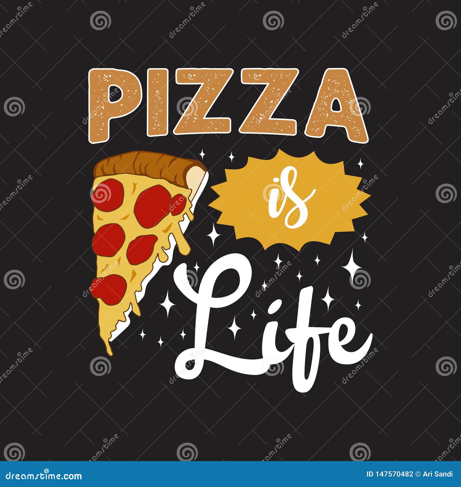 Pizza Quote and Saying Good for Print Design Stock Illustration ...