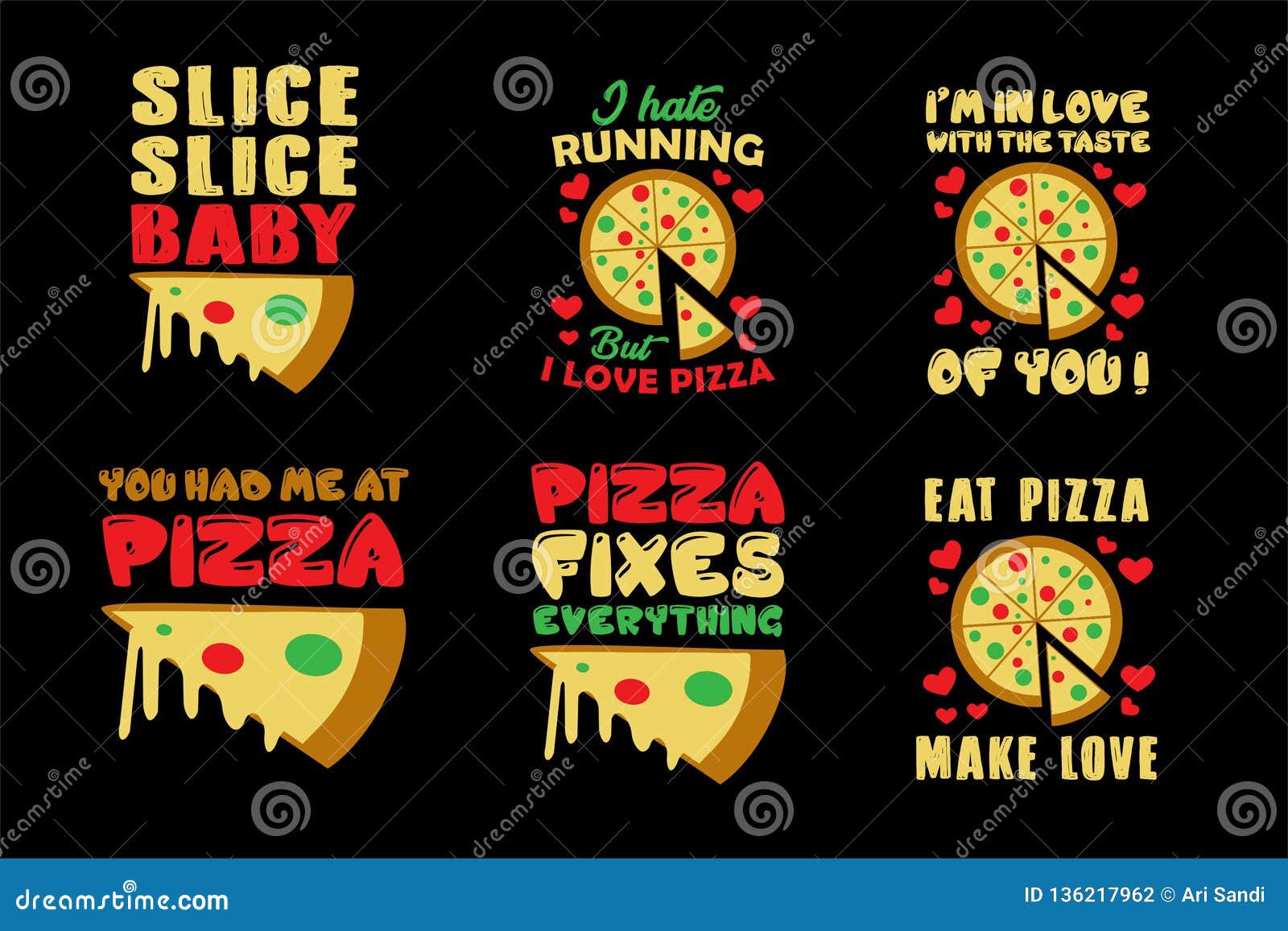 Pizza Quote and Saying Good for Print Stock Illustration - Illustration ...