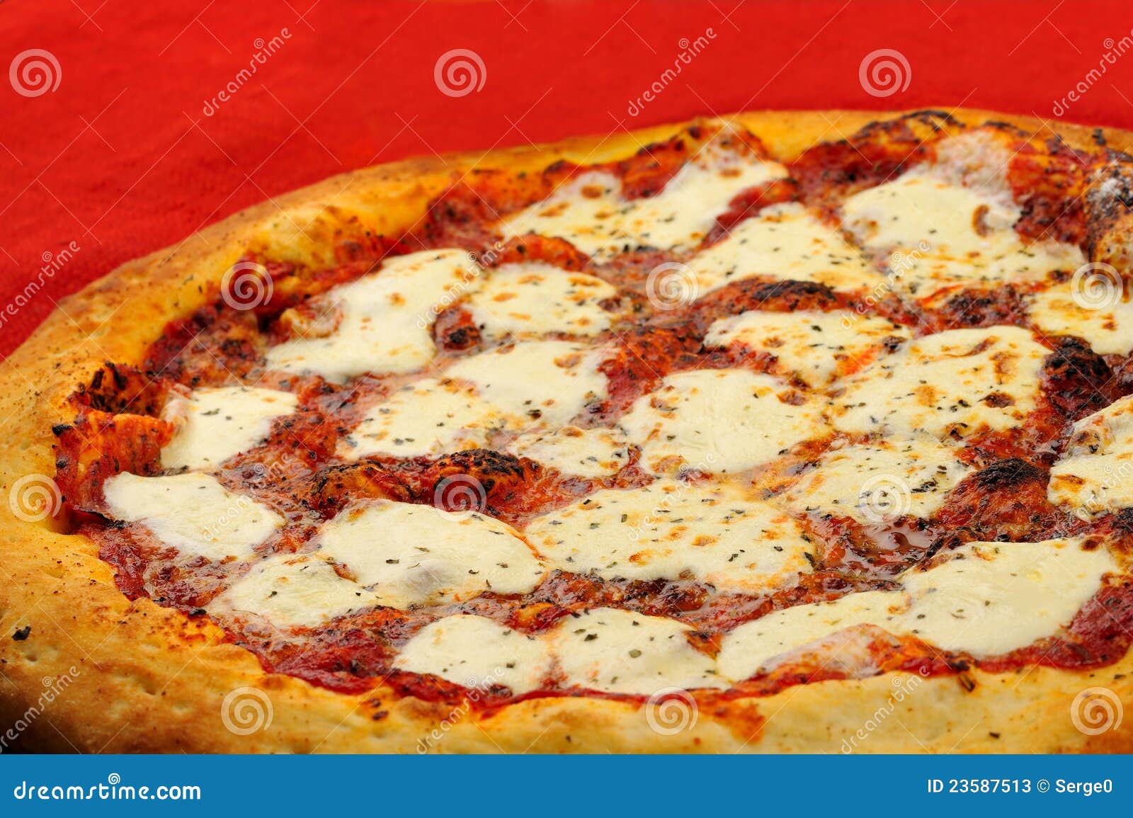 Pizza on the Red Background Stock Image - Image of appetizing, tomato ...