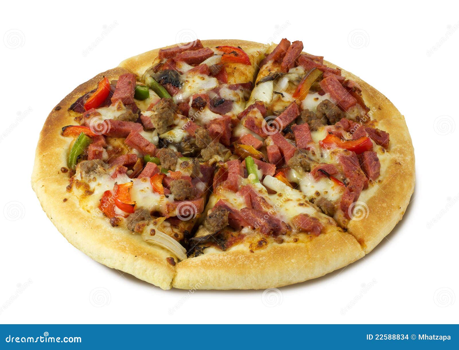 Pizza redonda foto de archivo. Imagen de cebadura, salsa - 22588834