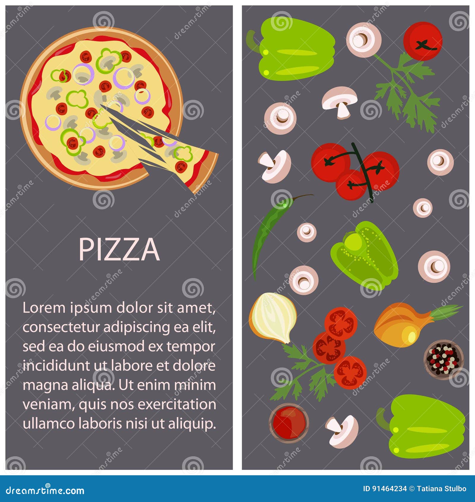 Pizza restaurant menu stock vector. Illustration of italian - 91464234