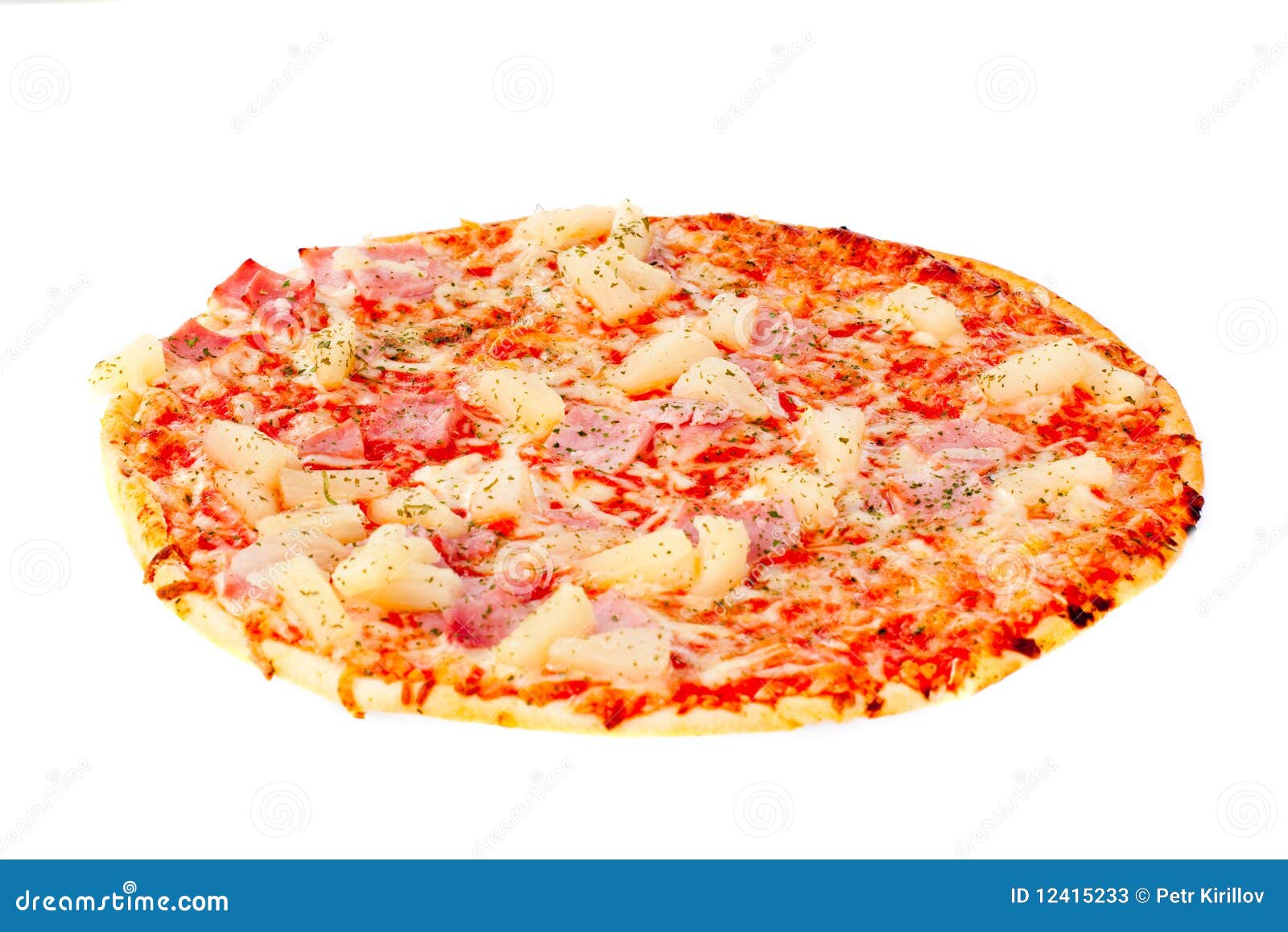 Pizza Rotonda Fresca Isolata Immagine Stock - Immagine di salsa, cotto ...