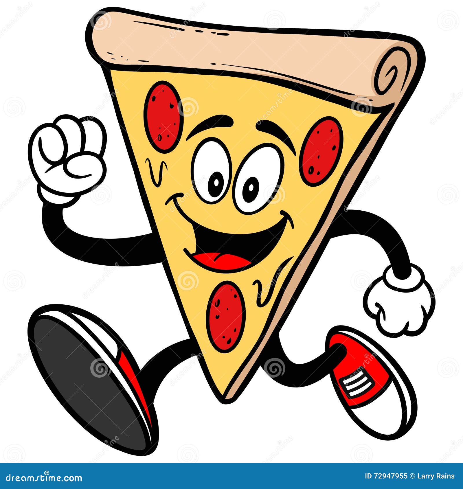 Pizza Running stock vector. Illustration of food, running - 72947955