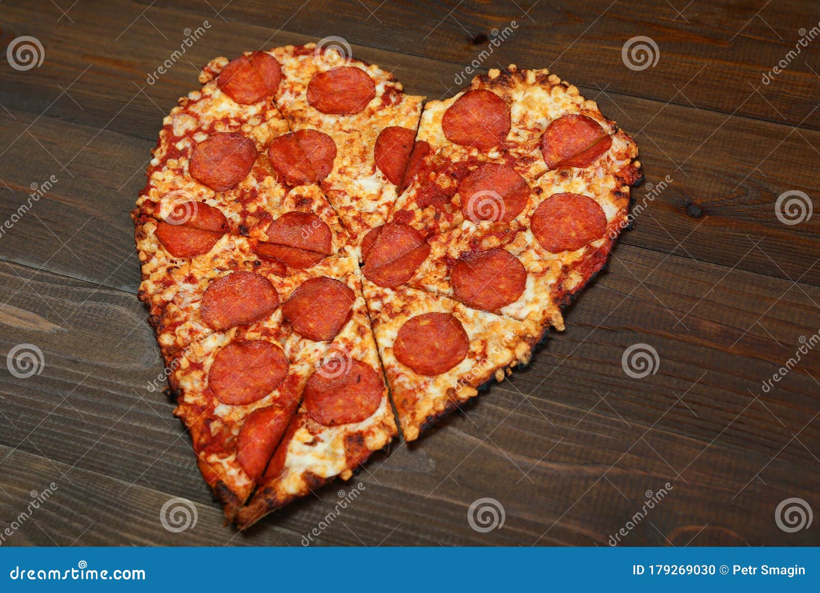 Pizza in Rustic Style Top View with Copy Space Stock Photo - Image of ...