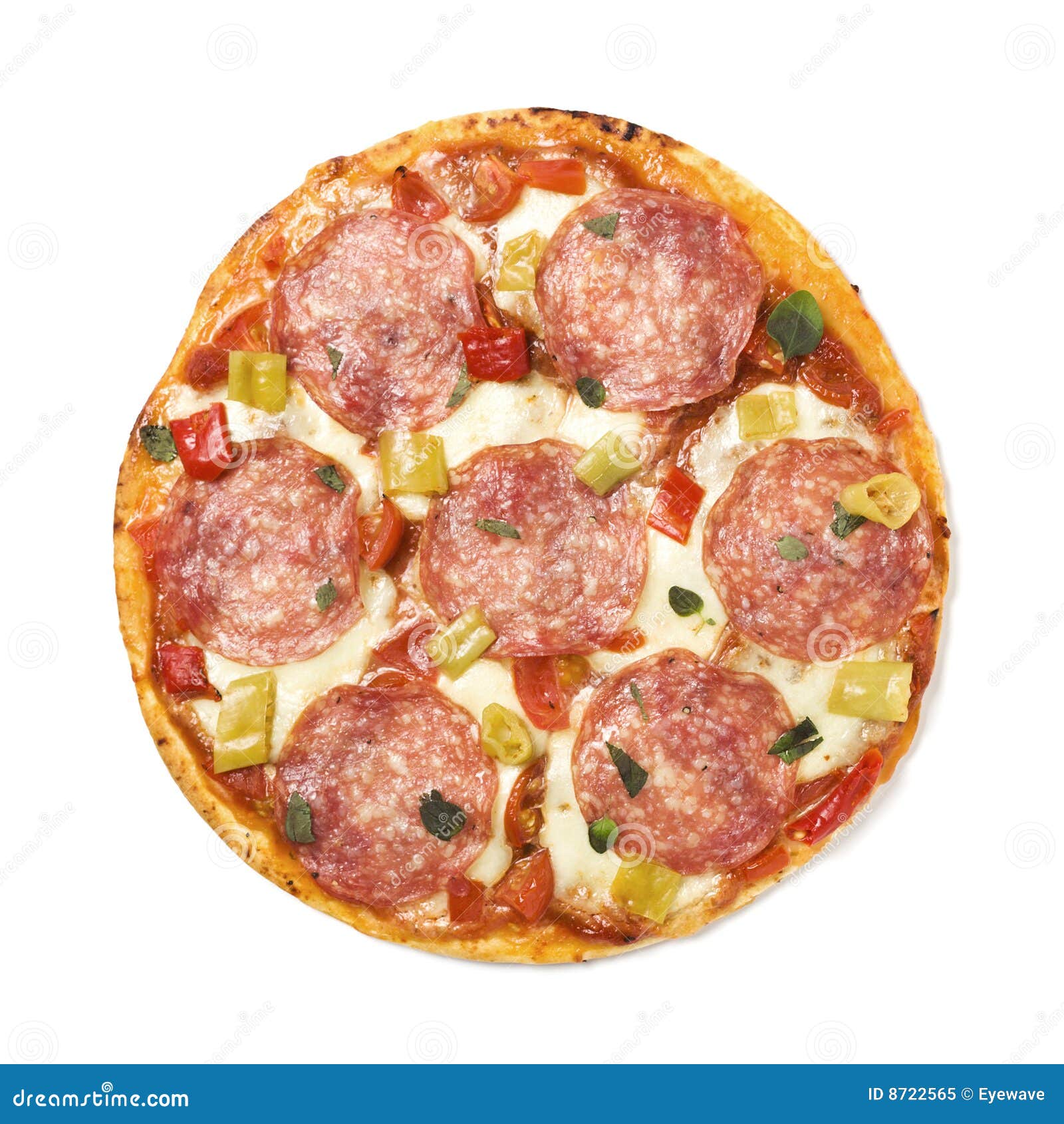 Pizza salami stock image. Image of white, sausage, italian - 8722565