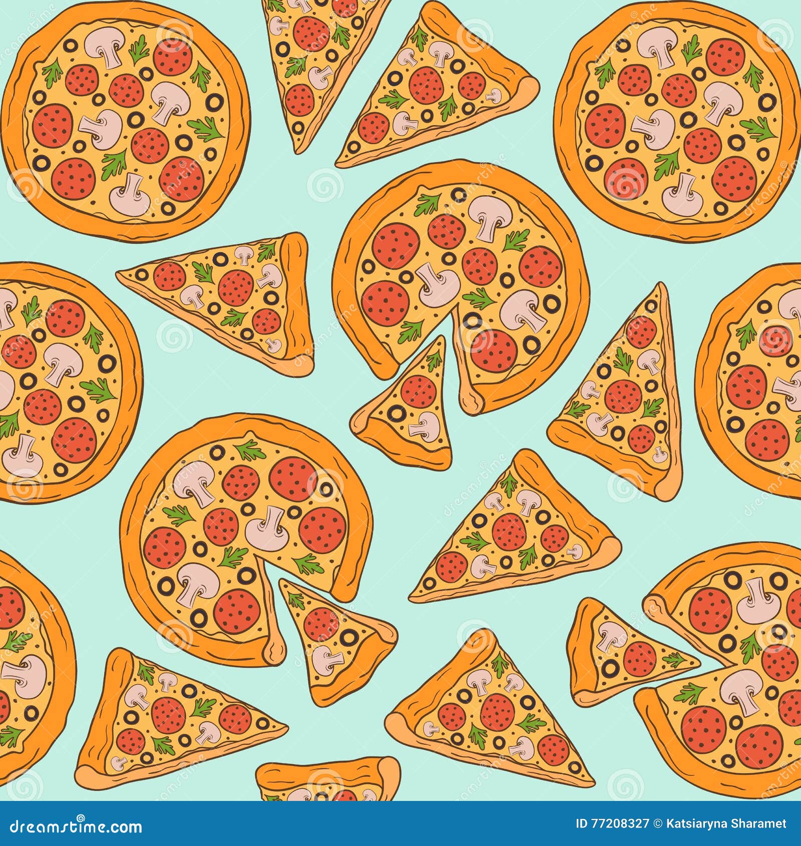 Pizza. Seamless Pattern. Background Pizza. Vector Illustration Stock ... Pizza. Seamless Pattern. Background Pizza. Vector Illustration Stock ...