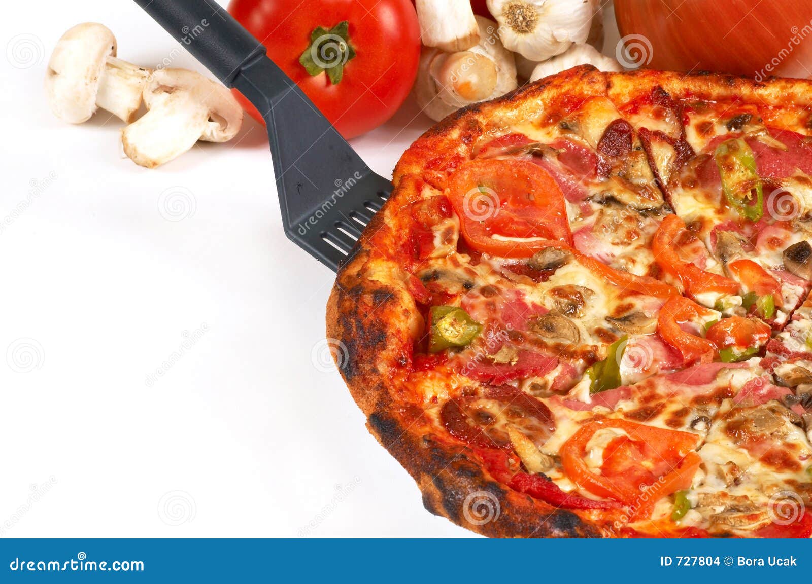 Pizza serving stock photo. Image of piece, italian, cook - 727804