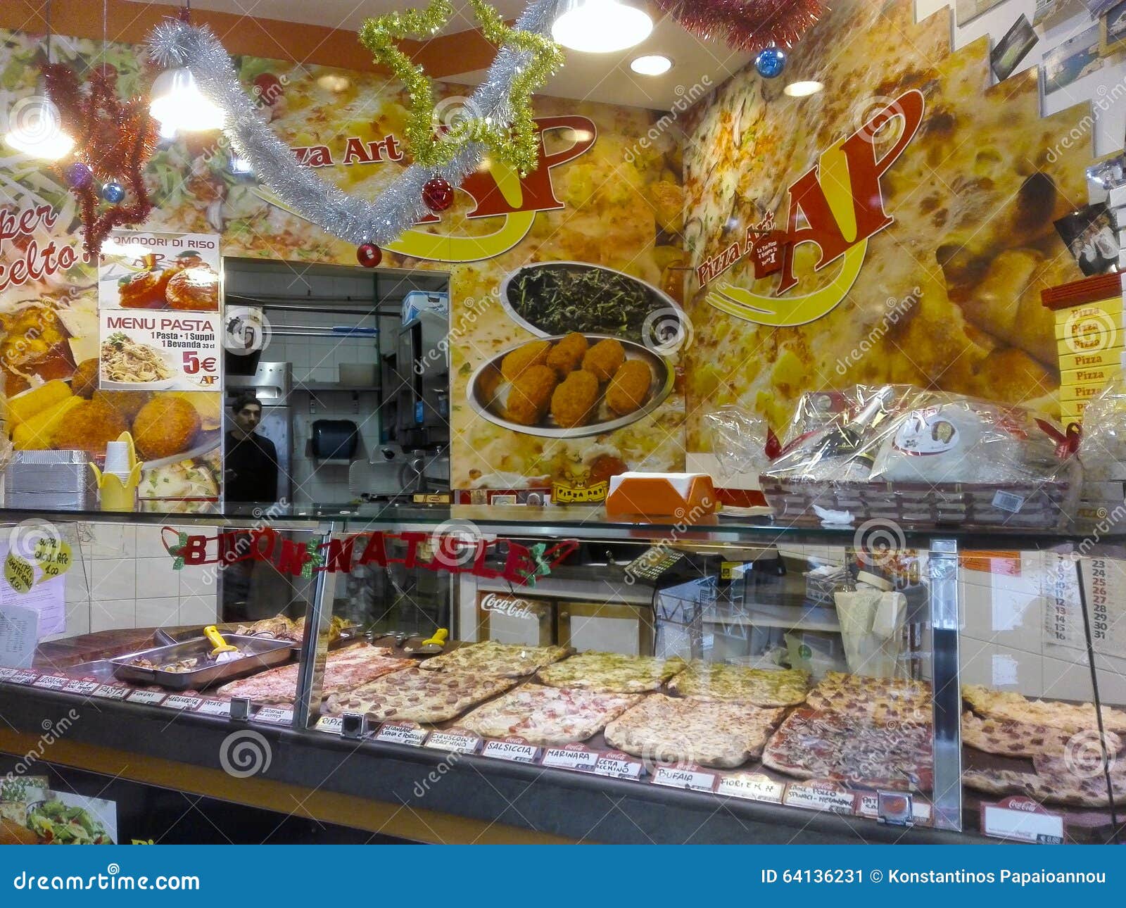 Pizza shop in Rome editorial photo. Image of meat, pepper - 64136231