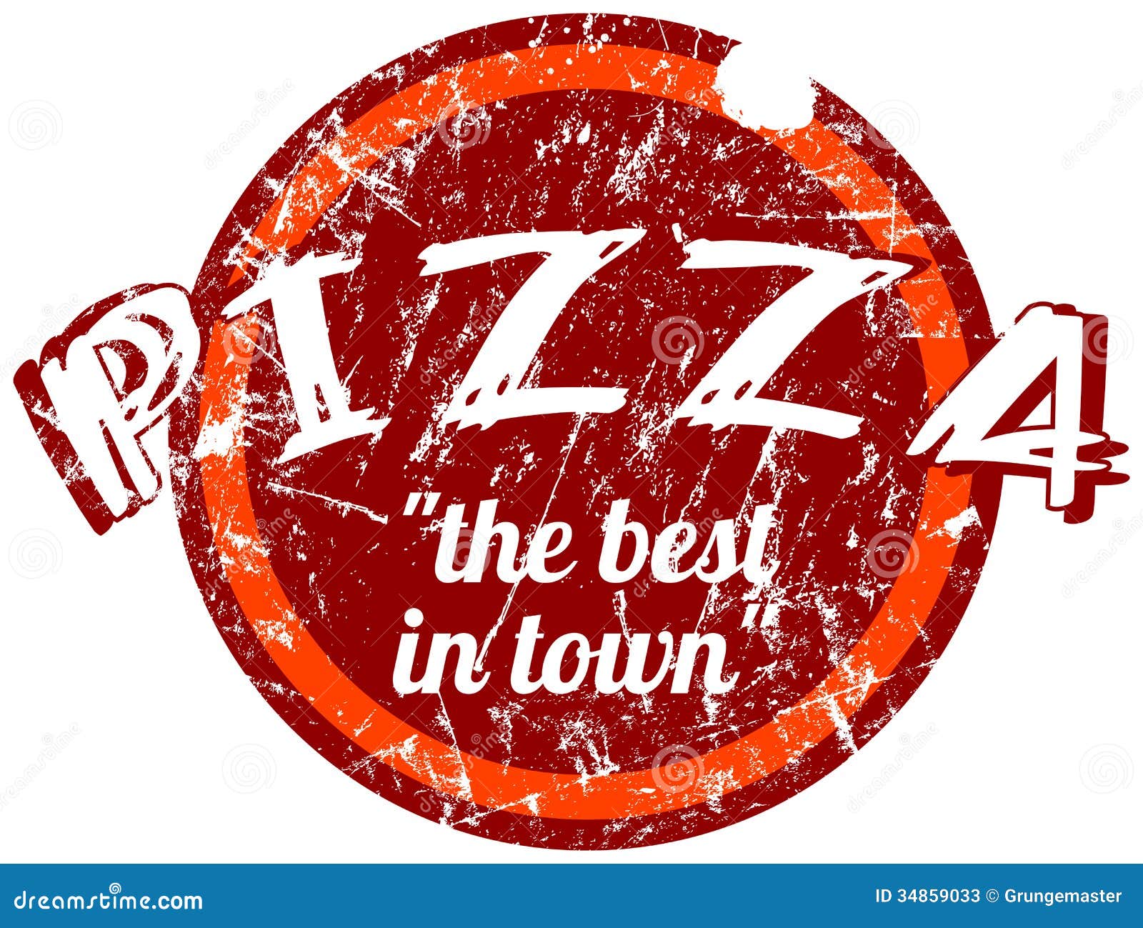 Pizza sign stock vector. Illustration of distressed, pizzeria - 34859033