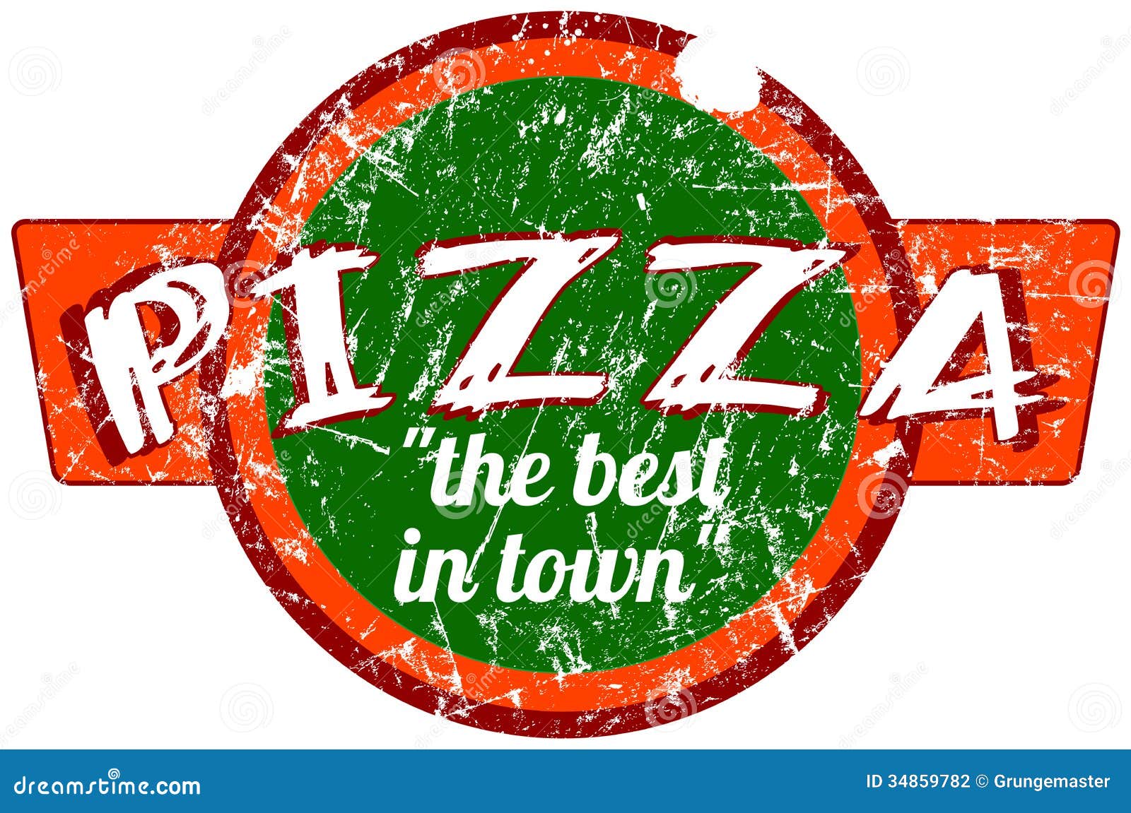 Pizza sign stock vector. Illustration of vector, distressed - 34859782