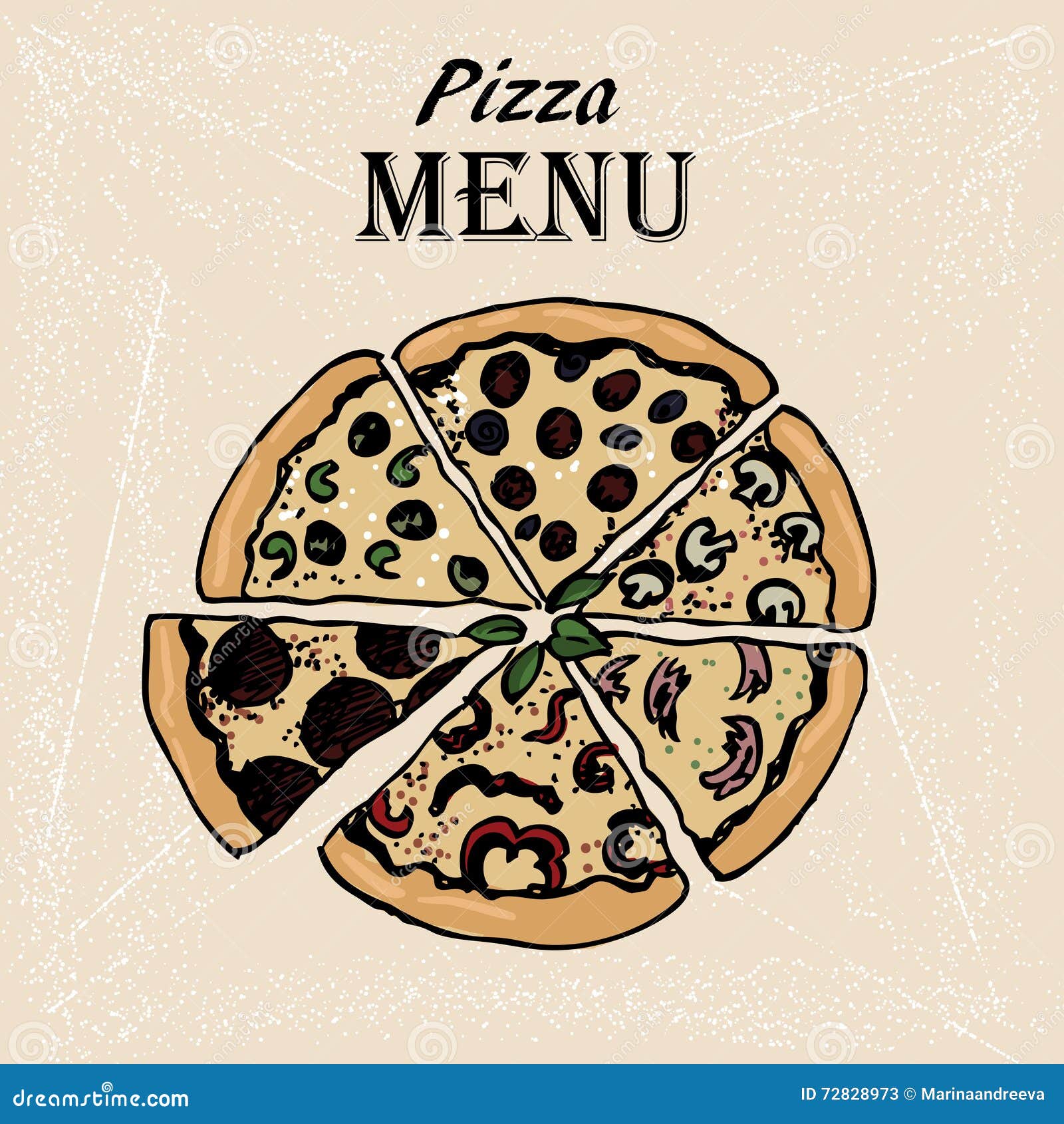 Pizza sketch 16 stock vector. Illustration of doodle - 72828973