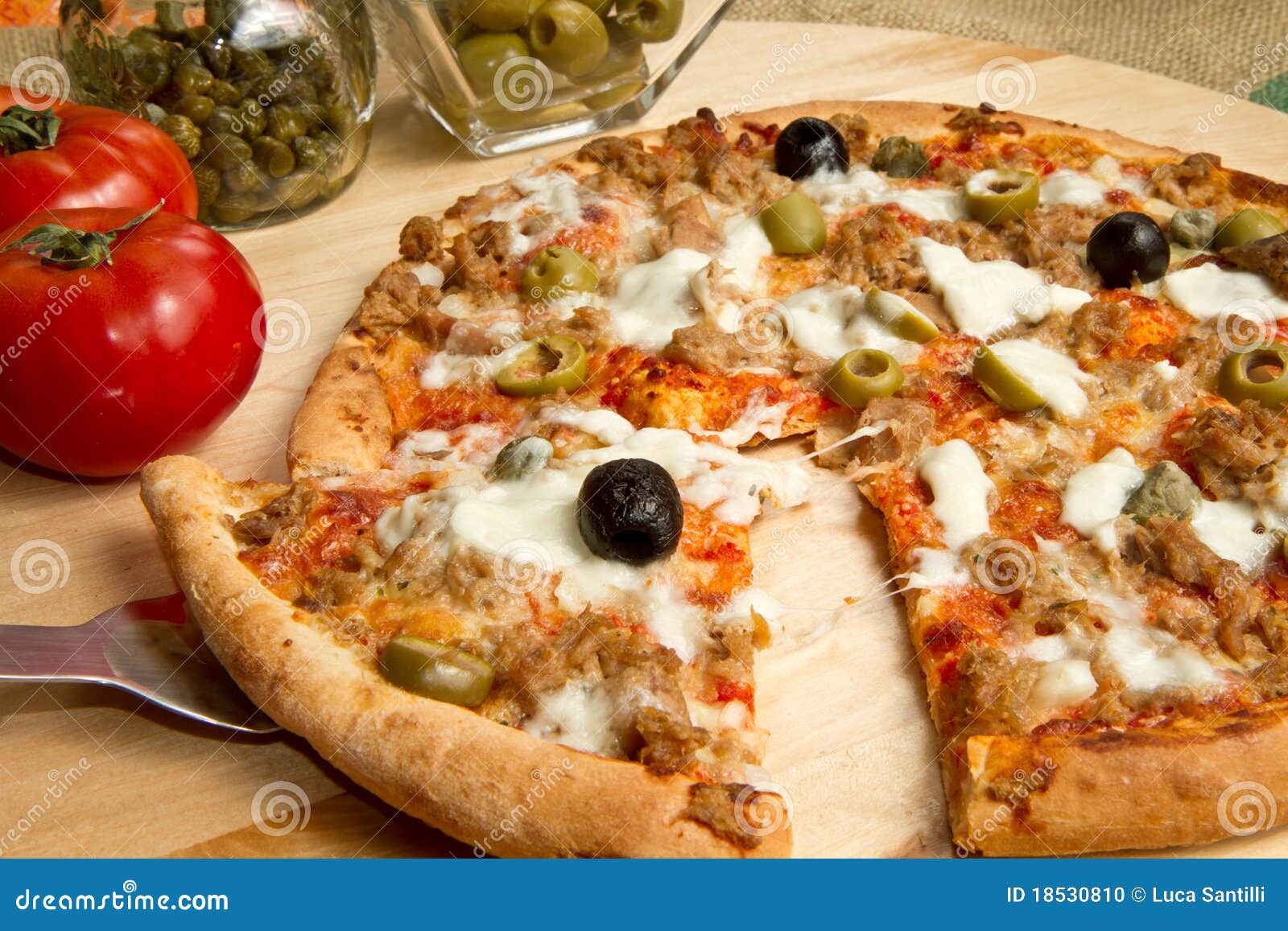 Pizza slice stock photo. Image of eatable, bakery, food - 18530810