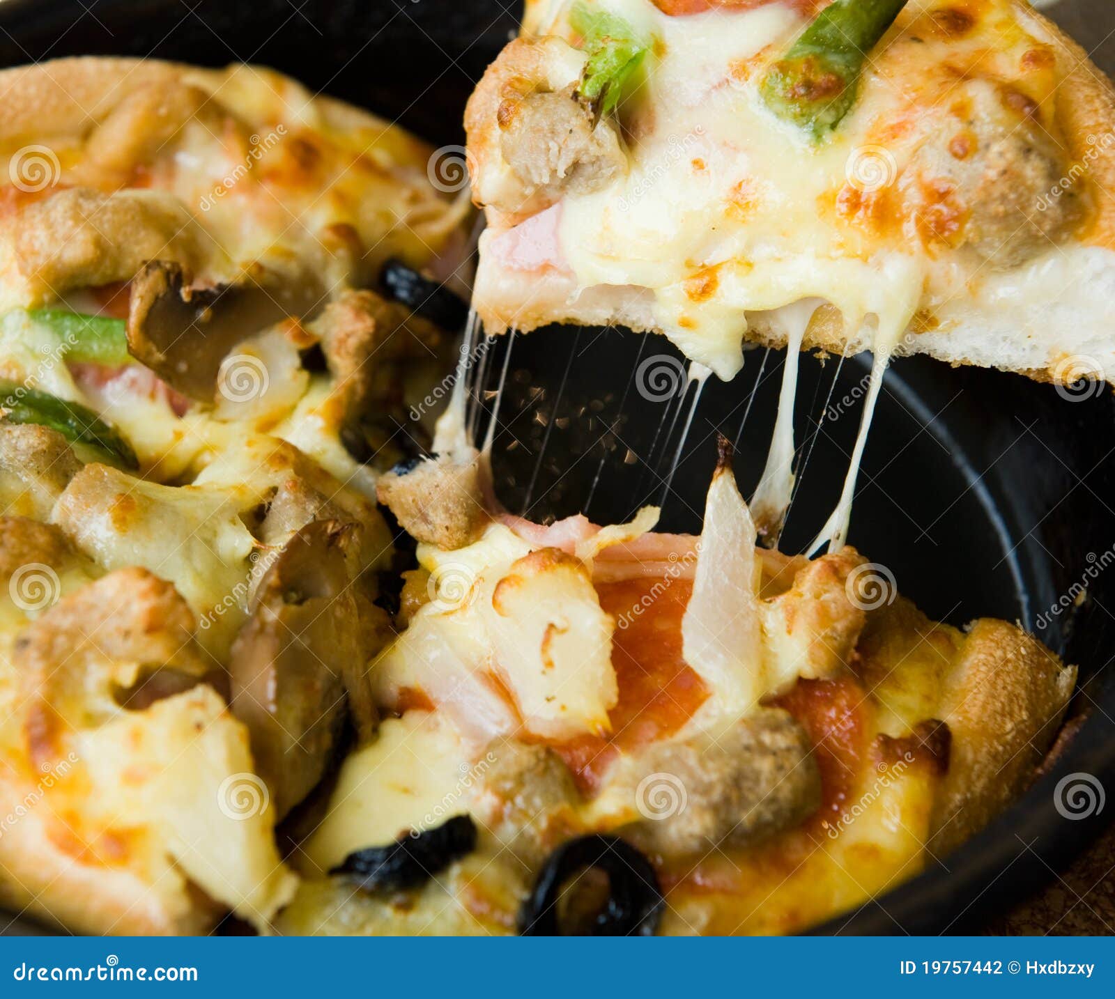 Pizza slice stock photo. Image of dine, baking, dough - 19757442