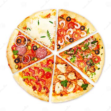 Pizza Slice with Different Toppings Stock Image - Image of heat ...