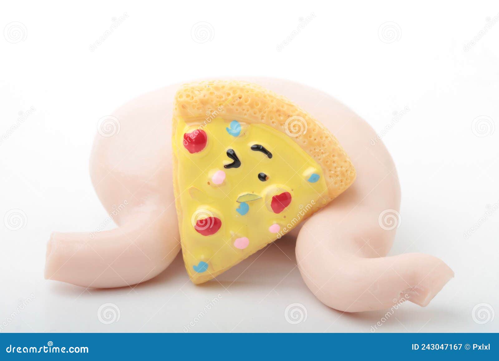 Pizza slice with a stomach stock image. Image of isolated - 243047167