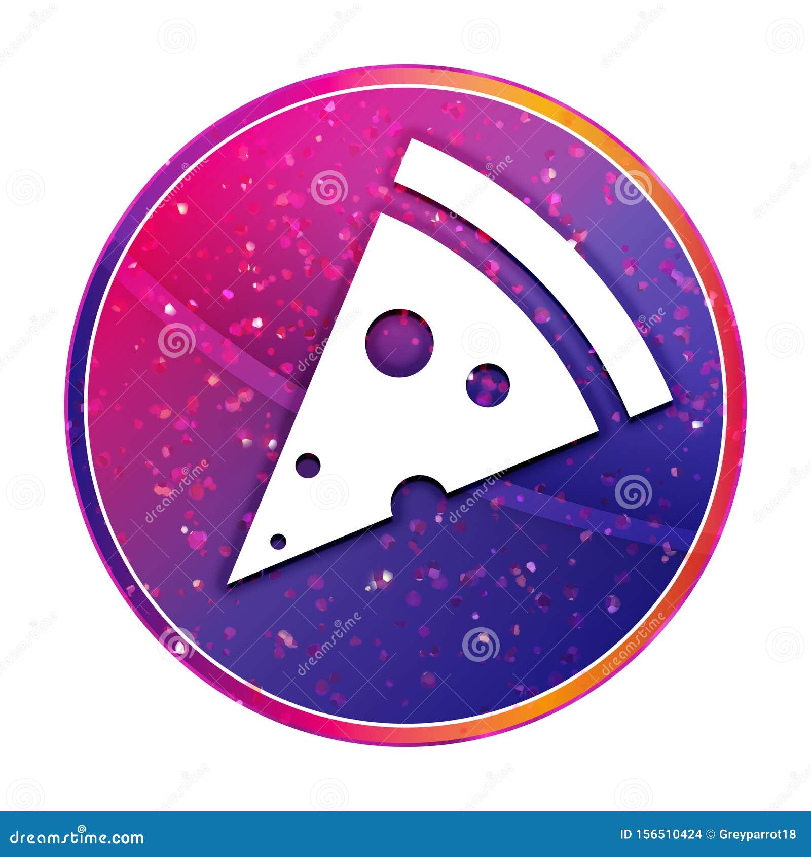 Pizza Slice Icon Creative Trendy Colorful Round Button Illustration ...