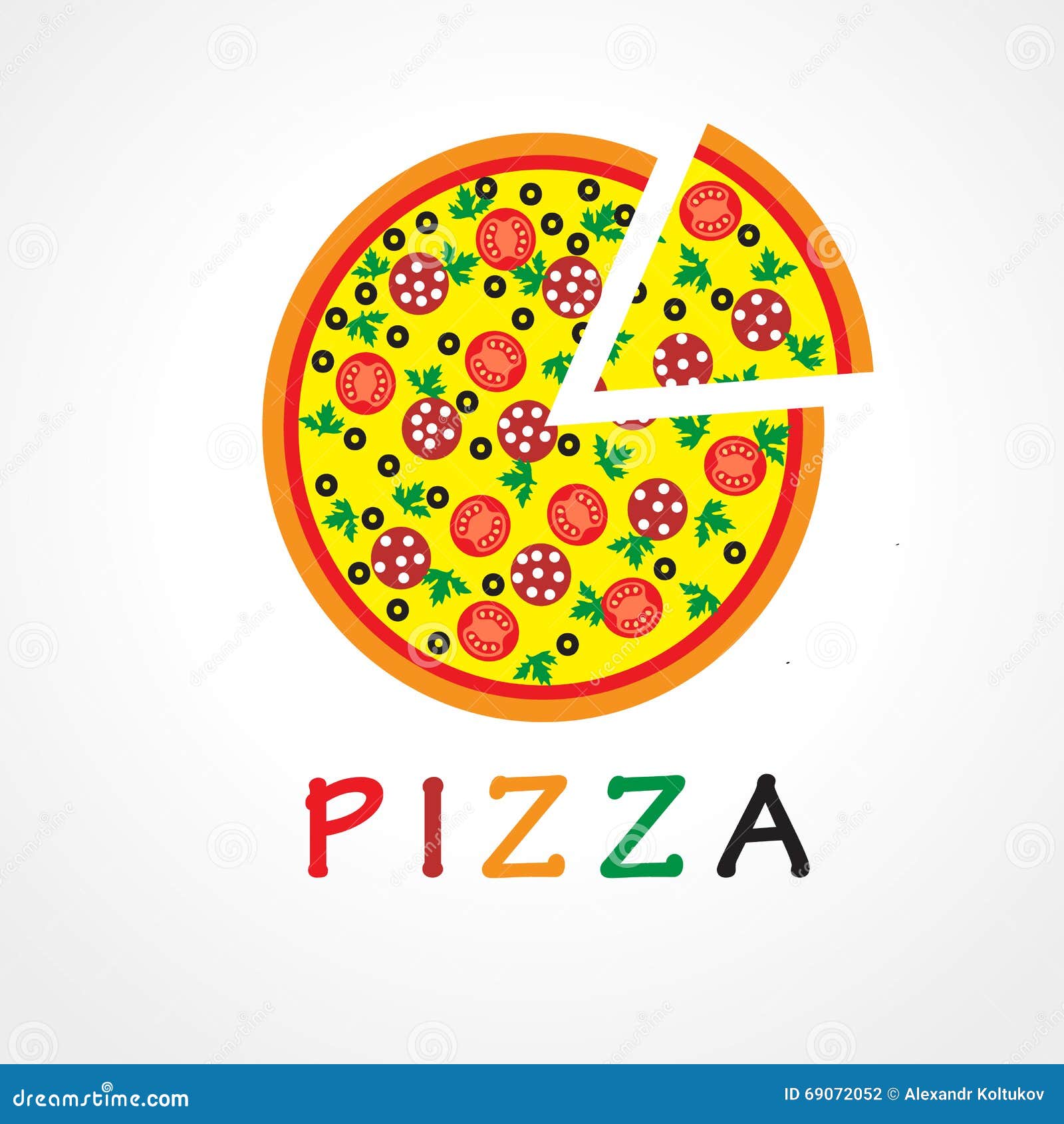 Pizza slice logo stock vector. Illustration of cafe, identity - 69072052