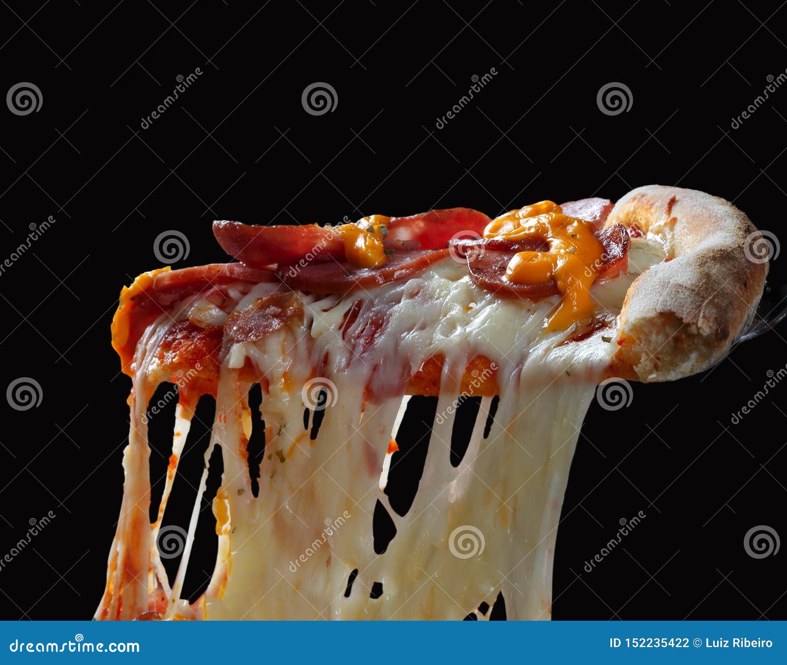 Pizza slice melted cheese stock photo. Image of cuisine - 152235422