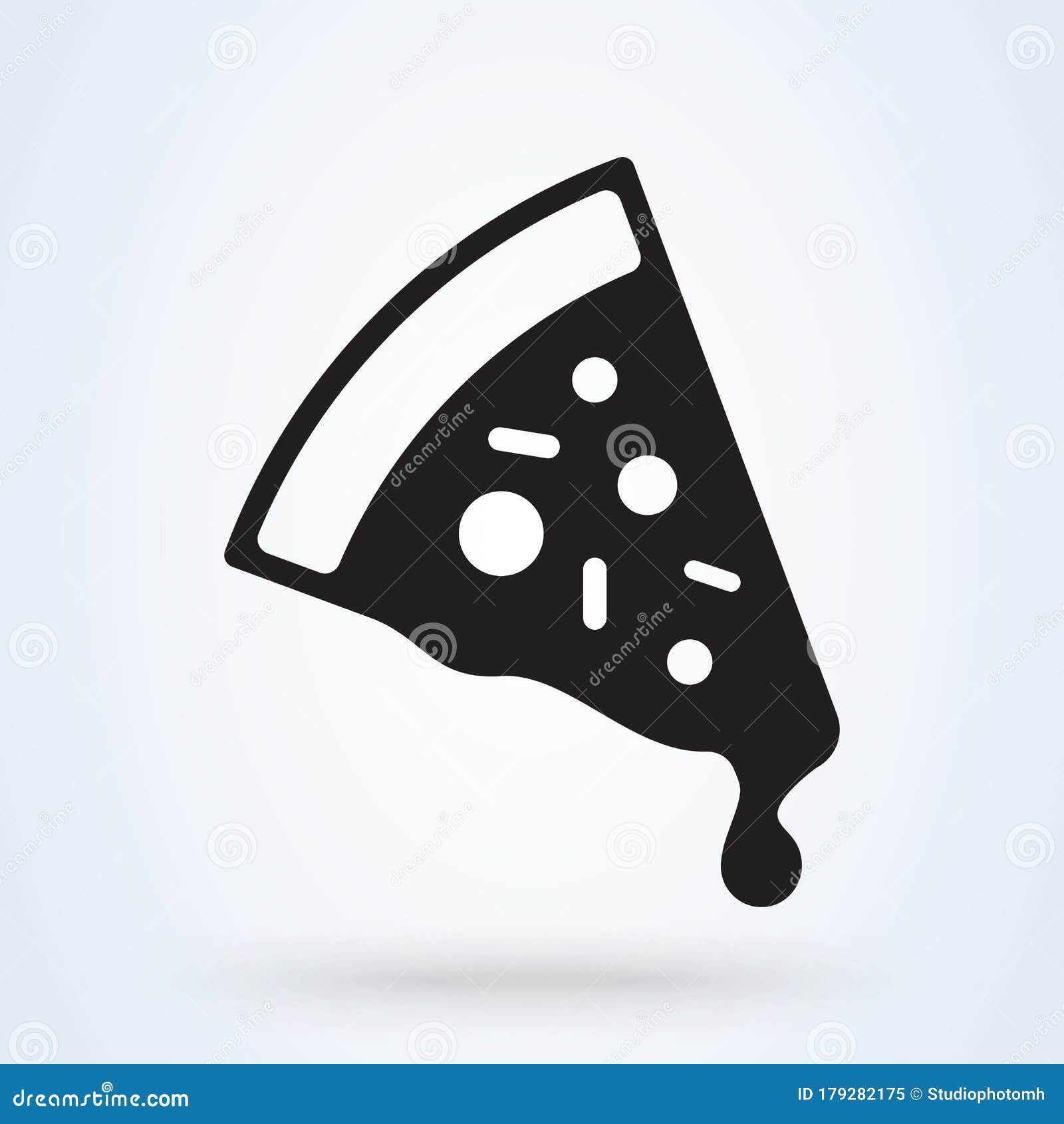 Pizza Slice with Melted Cheese and Pepperoni Icon. Symbol Vector ...