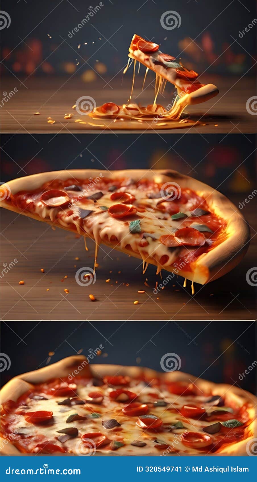 A Pizza with a Slice Missing from it that Has a Pepperoni on it Stock ...
