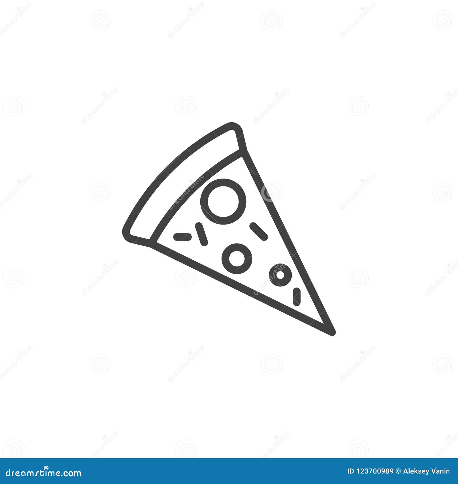 Pizza slice outline icon stock vector. Illustration of graphics - 123700989