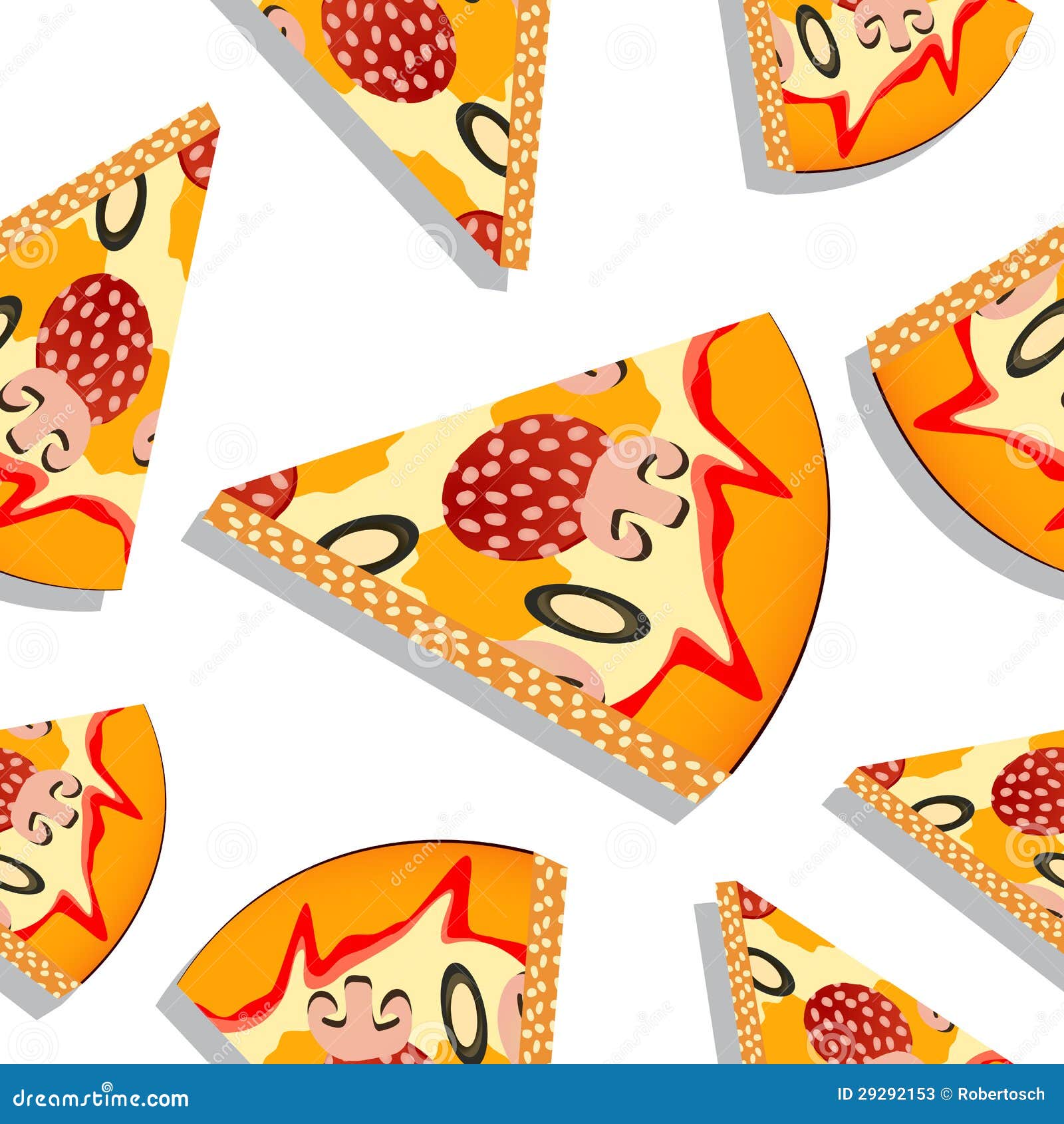 Pizza slice pattern stock illustration. Illustration of meat - 29292153