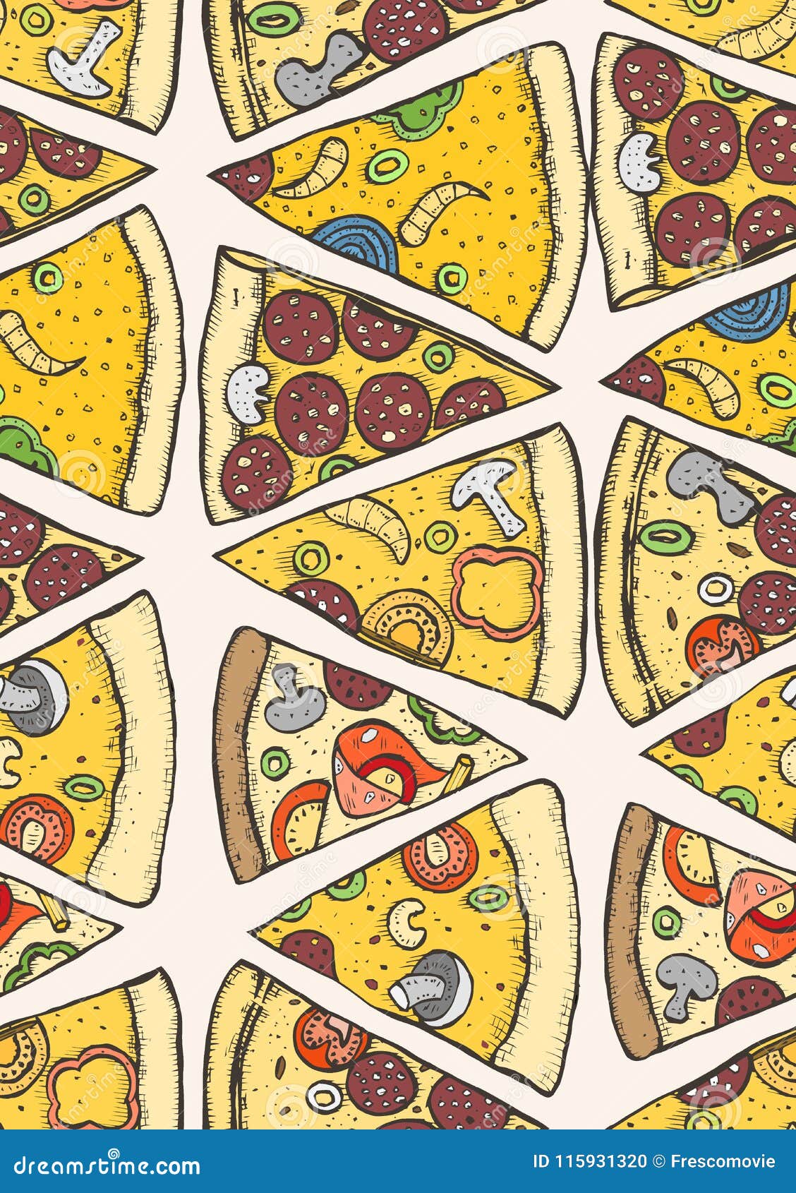 Pizza Slice Seamless Pattern Stock Vector - Illustration of delicious ... Pizza Slice Seamless Pattern Stock Vector - Illustration of delicious ...
