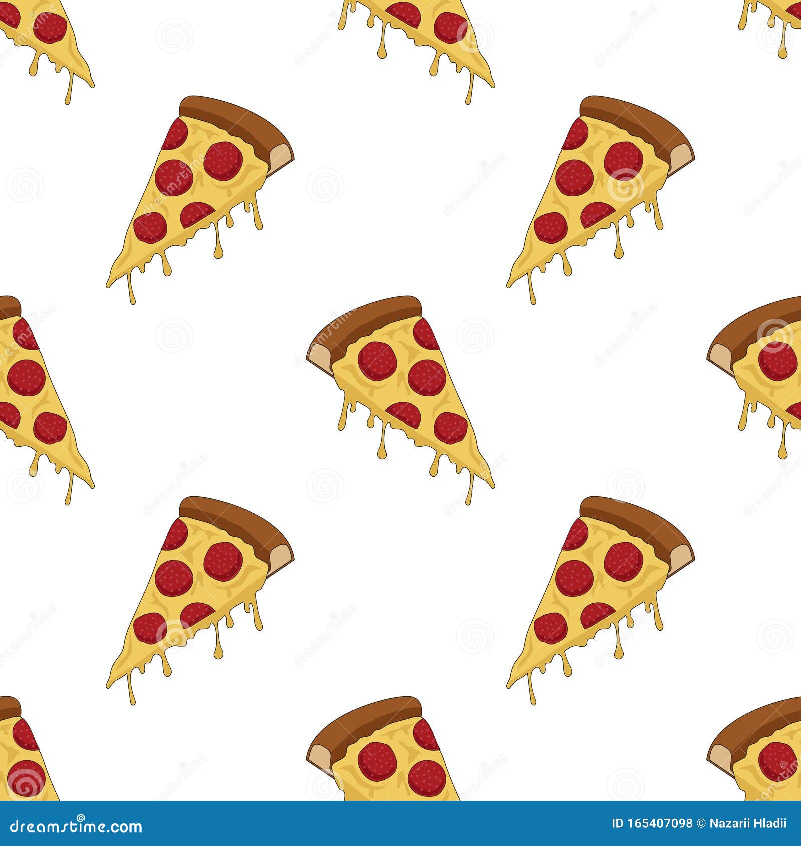 Pizza Slice Seamless Pattern on White Background. Vector Stock ... Pizza Slice Seamless Pattern on White Background. Vector Stock ...