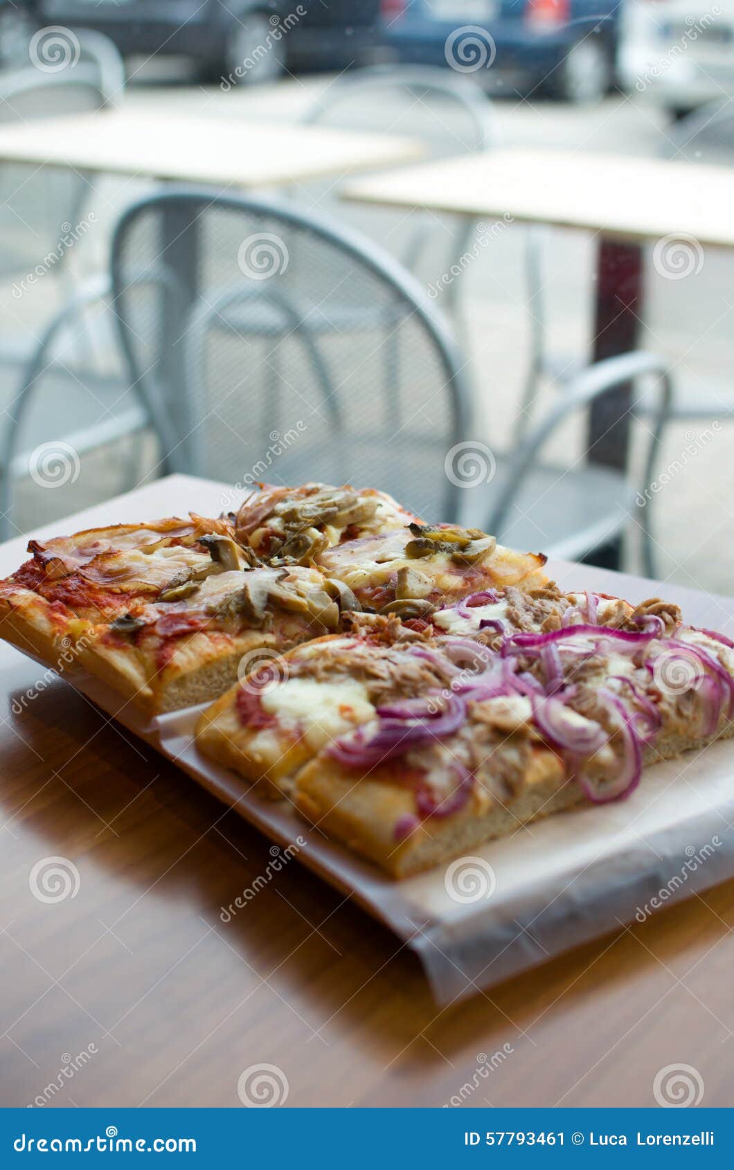 Square cut pizza stock image. Image of pizzeria, pizza - 57793461