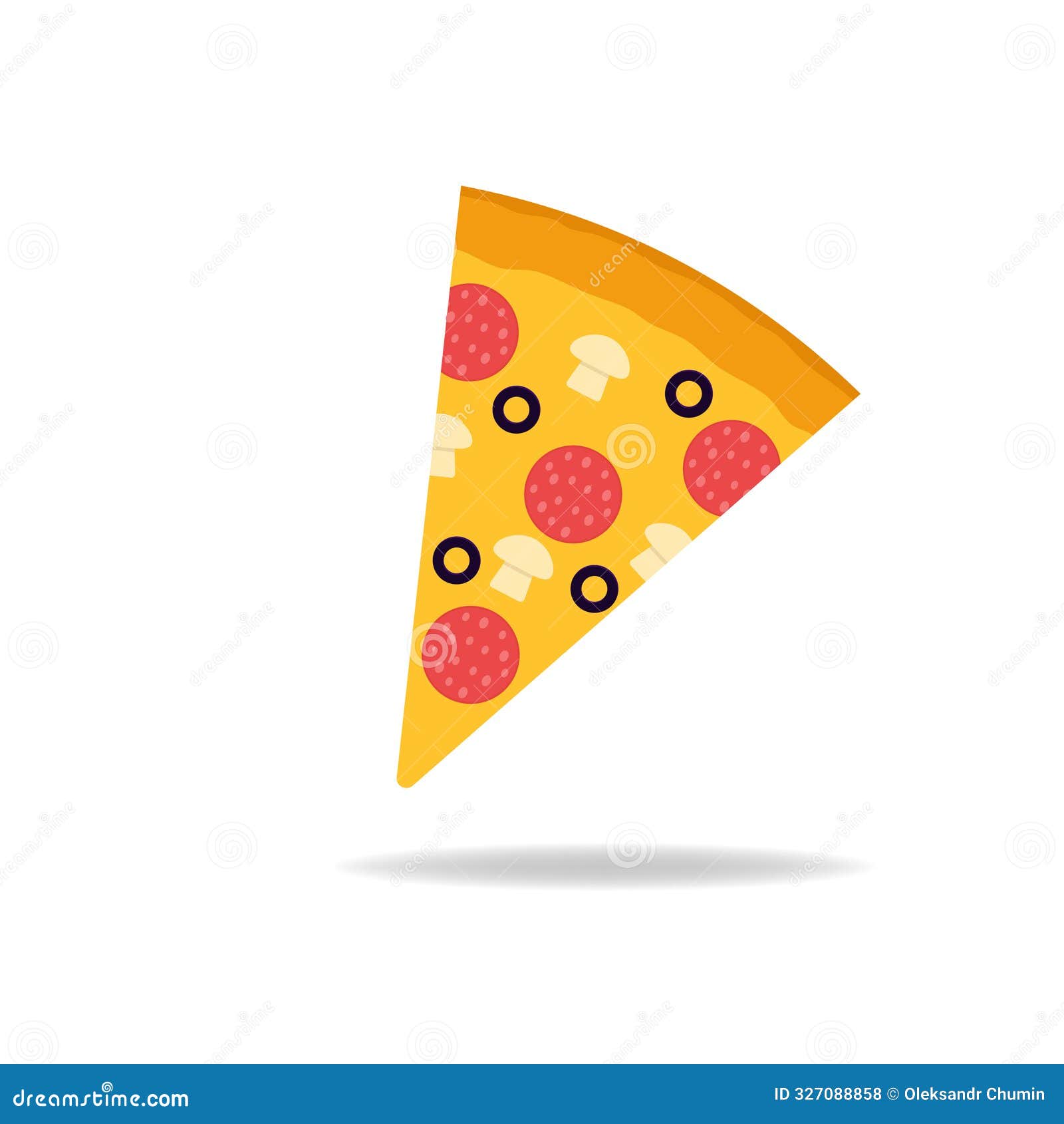 Pizza Slice Vector Isolated on White Stock Vector - Illustration of ...