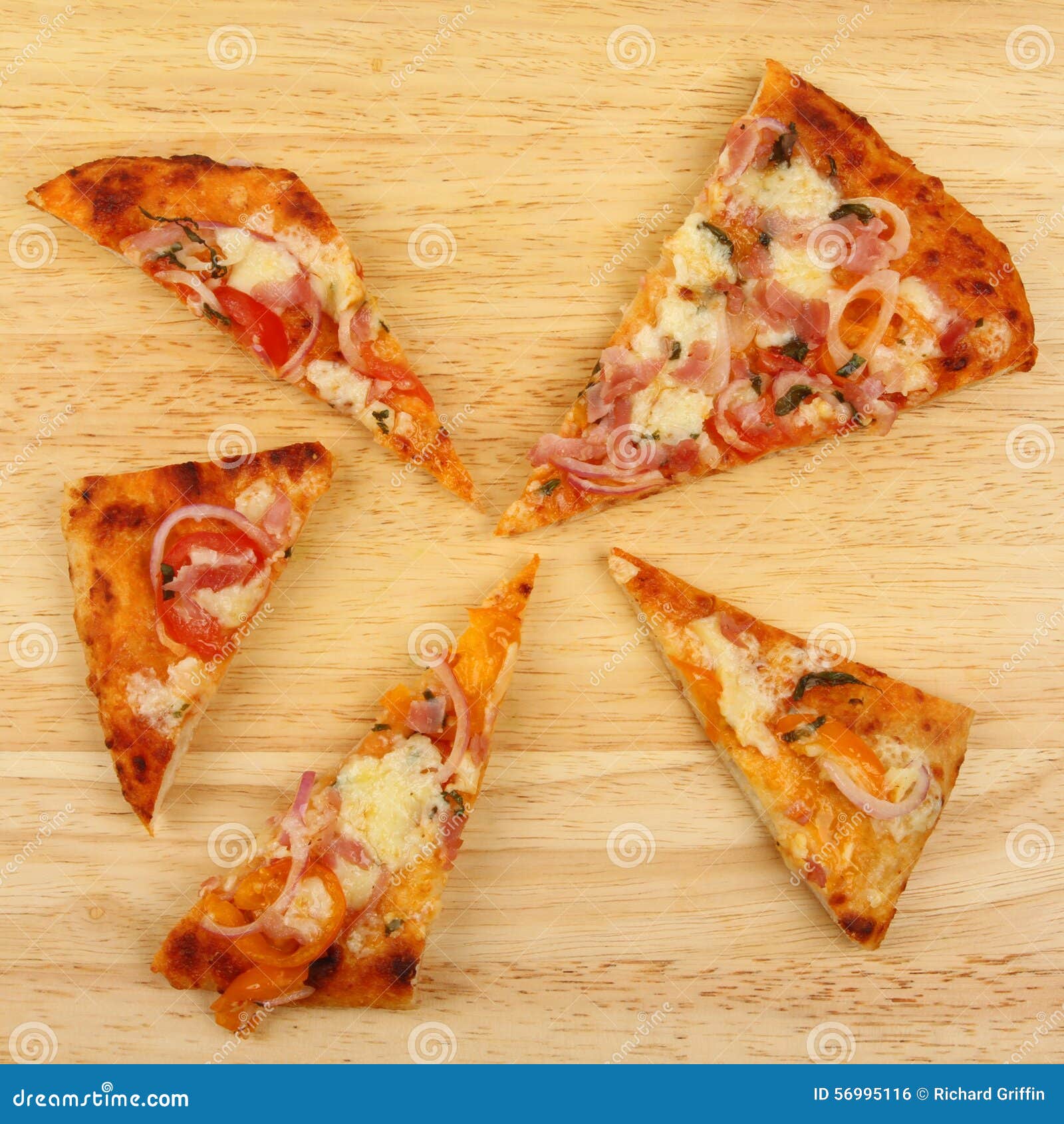 Pizza slices stock photo. Image of wood, wooden, slice - 56995116