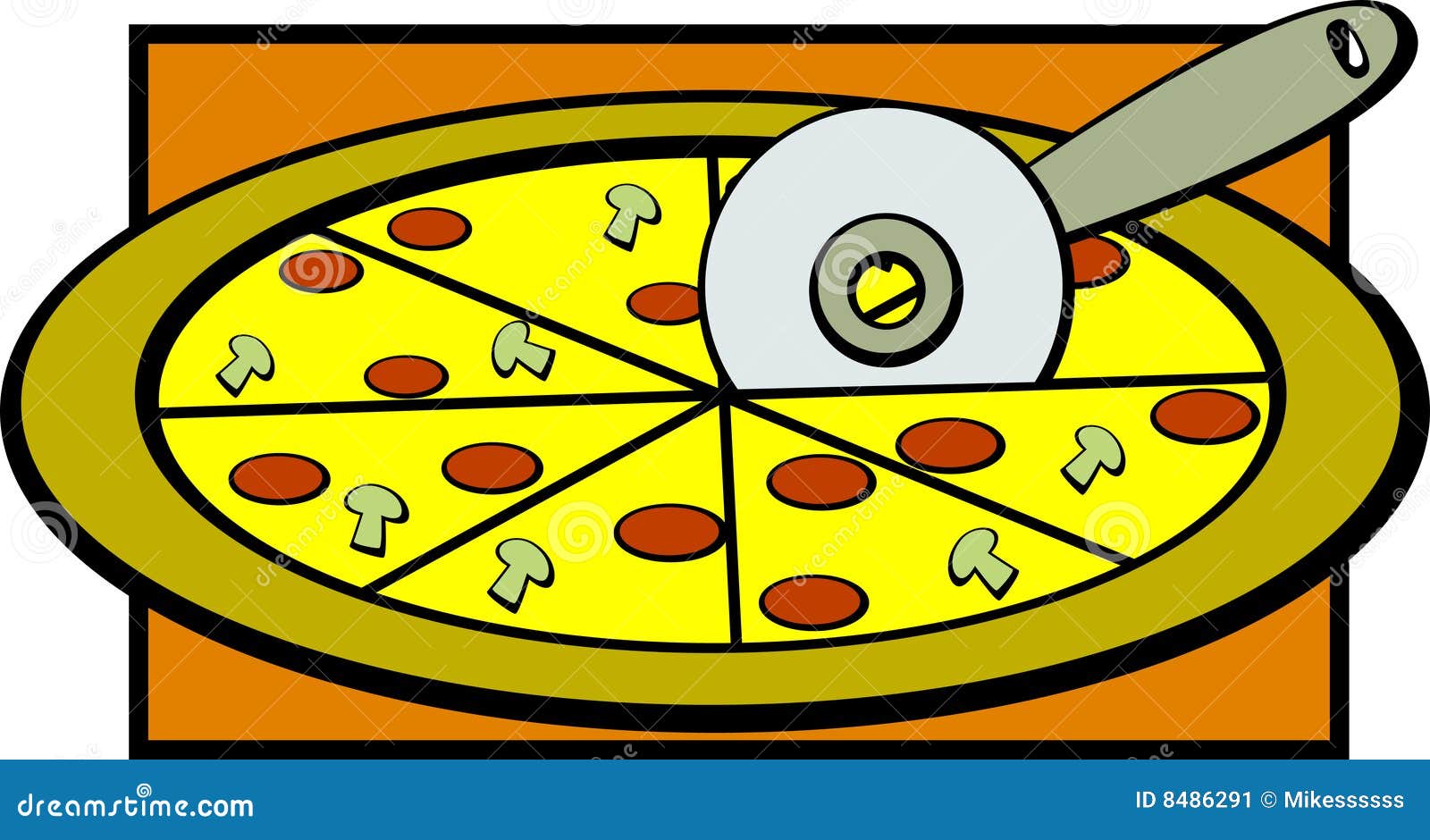 Pizza Slicing Vector Illustration Stock Vector - Illustration of round ...