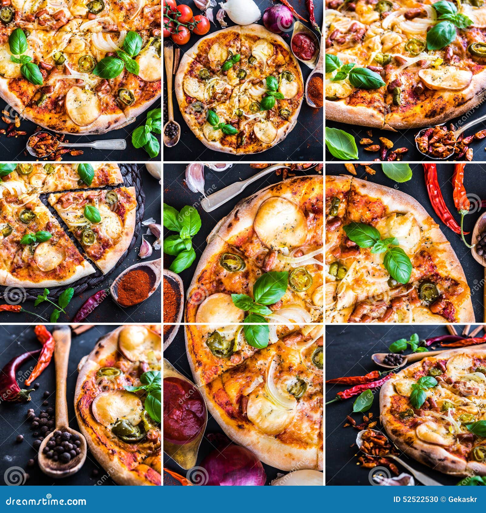 Pizza and spice stock photo. Image of snack, restaurant - 52522530